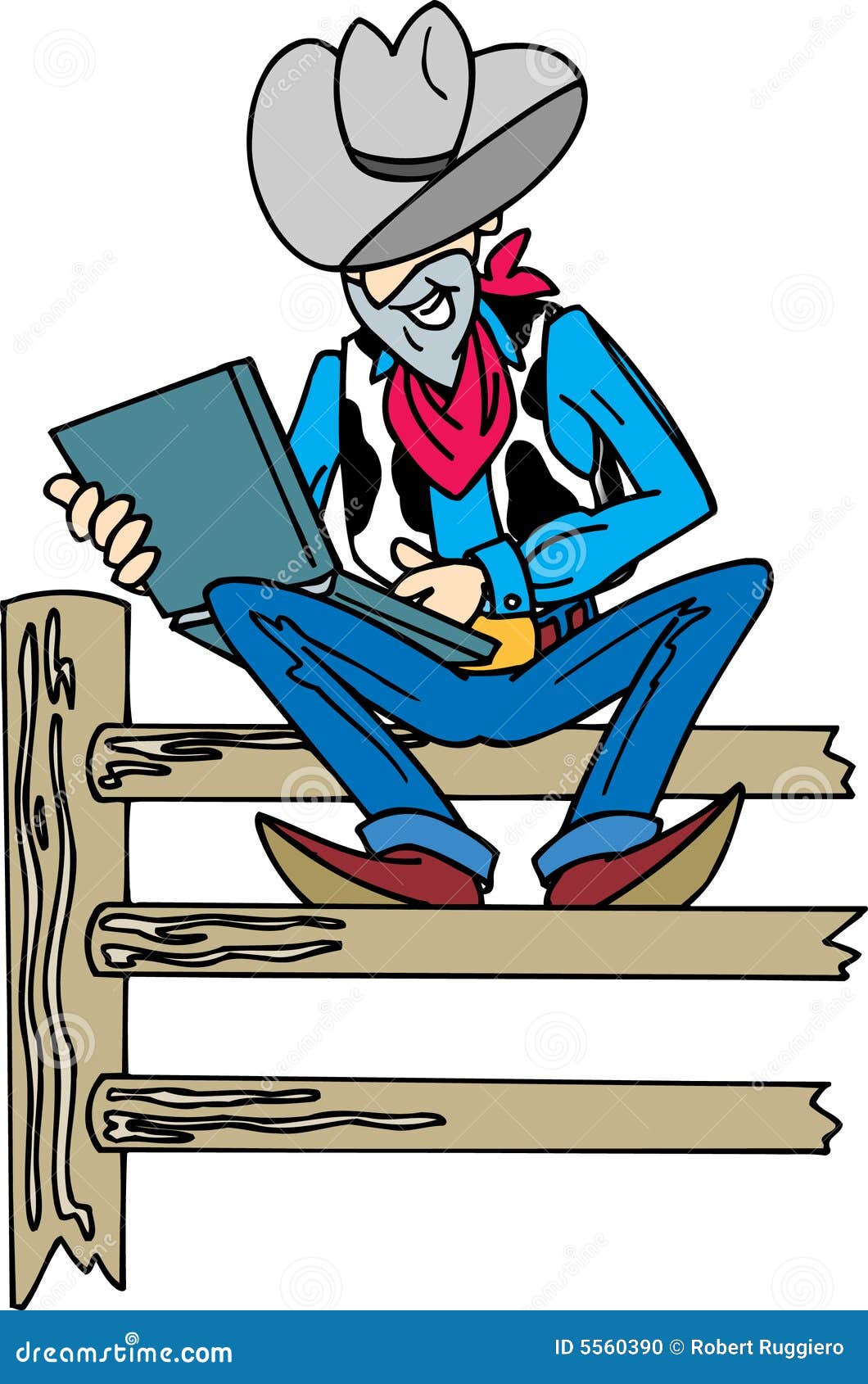 Cowboy on laptop stock vector. Illustration of chatting - 5560390