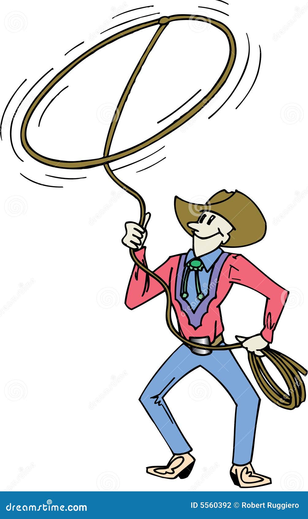 Cowboy with lasso stock vector. Illustration of boots - 5560392