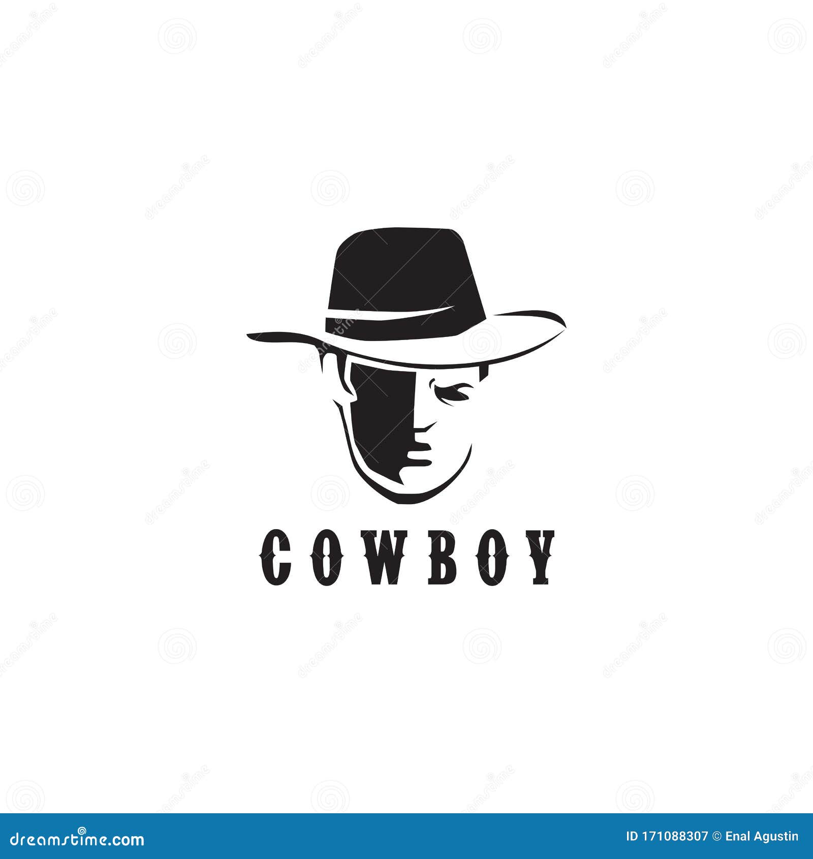 Cowboy Logo Design Vector Template Stock Vector - Illustration of logo ...