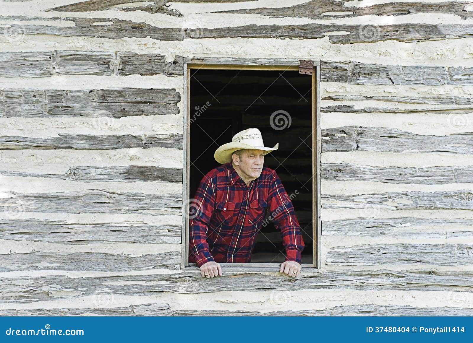 Cowboy Looking Out a Window Stock Photo - Image of eyes, outward: 37480404