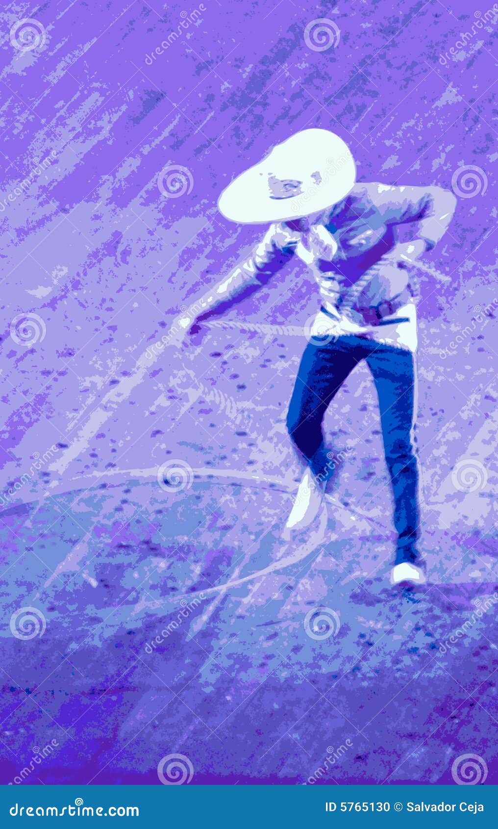 Cowboy mexican rope trick stock illustration. Illustration of lasso ...