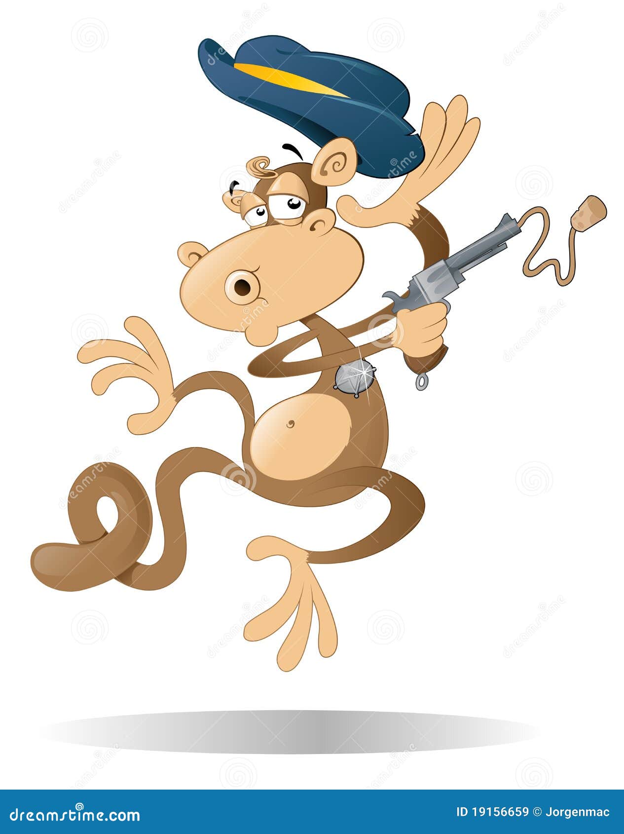 Cowboy Monkey stock vector. Illustration of cartoon, stetson - 19156659