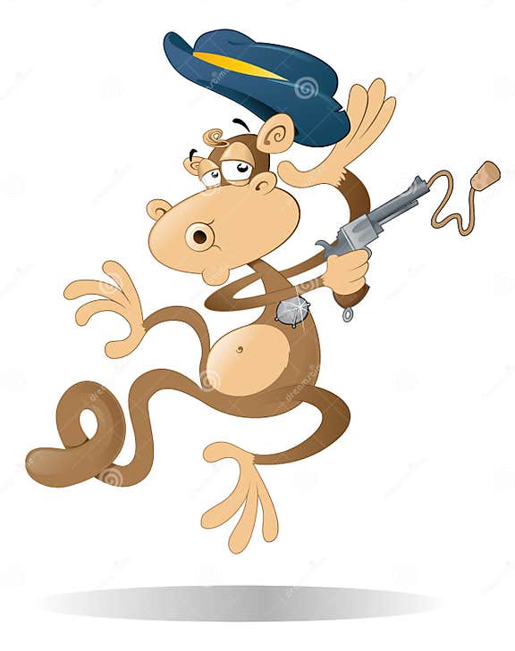 Cowboy Monkey stock vector. Illustration of cartoon, stetson - 19156659