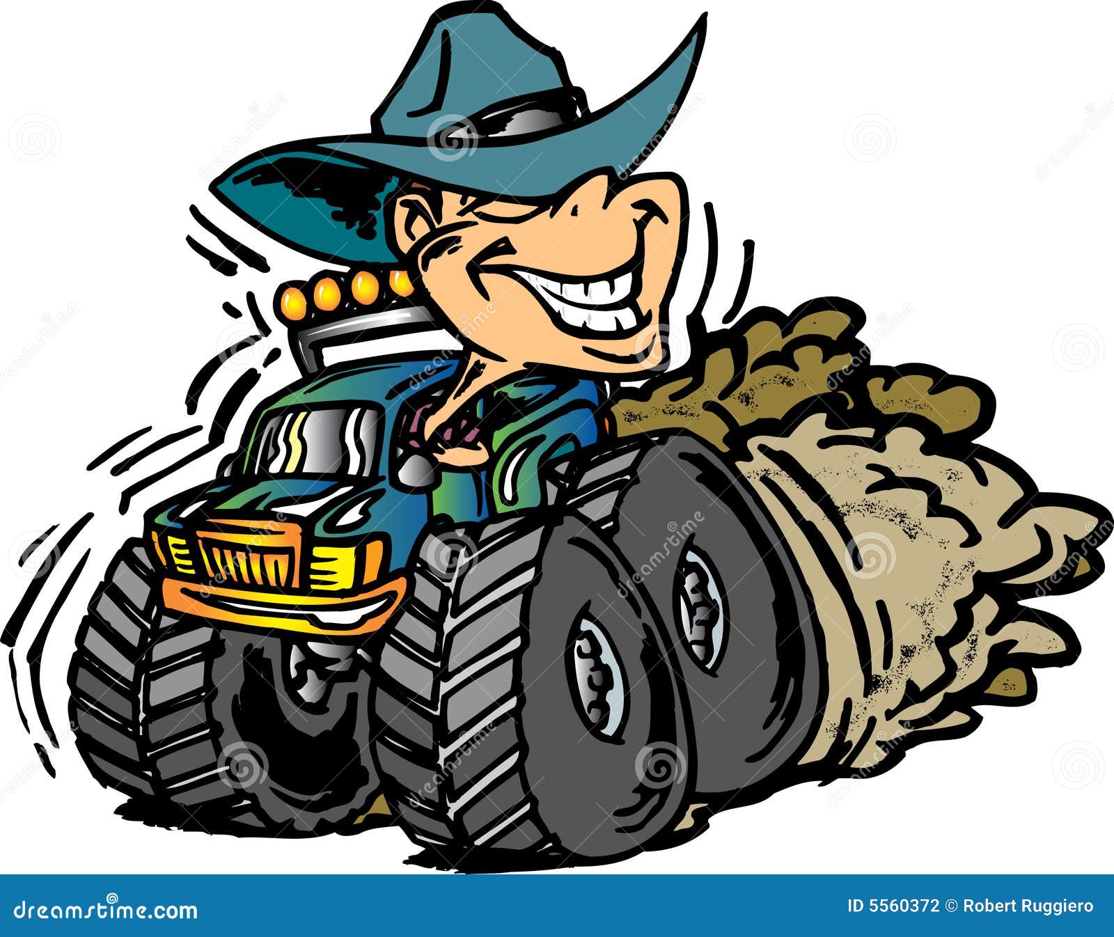 Cowboy on Monster Truck stock vector. Illustration of monster - 5560372