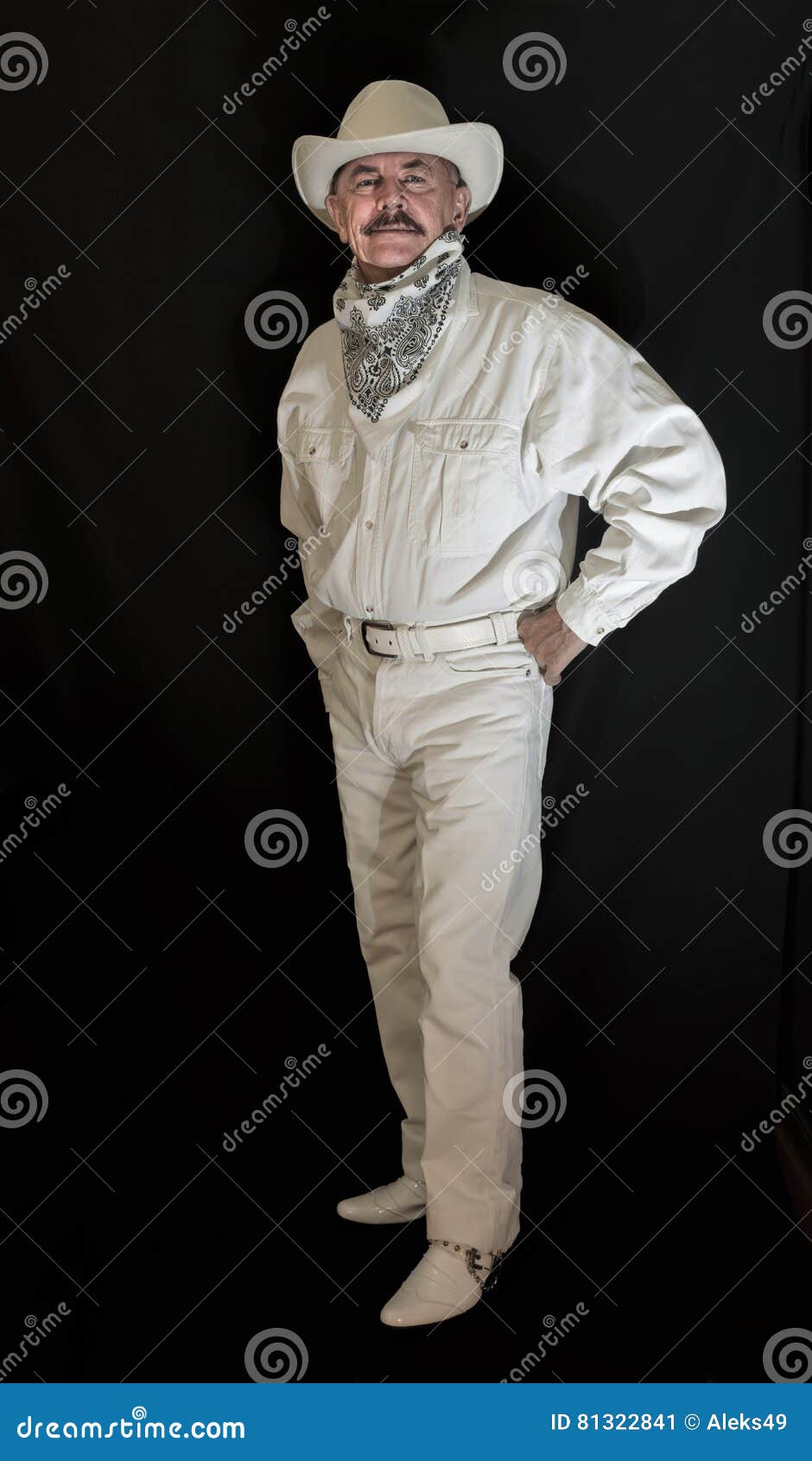 The Cowboy with Mustache in a White Hat Stock Image - Image of bottle ...