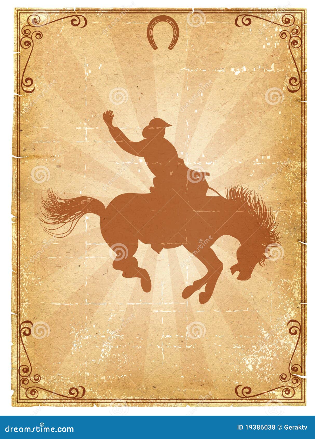 Retro Rodeo Poster Vector Illustration | CartoonDealer.com #47505096