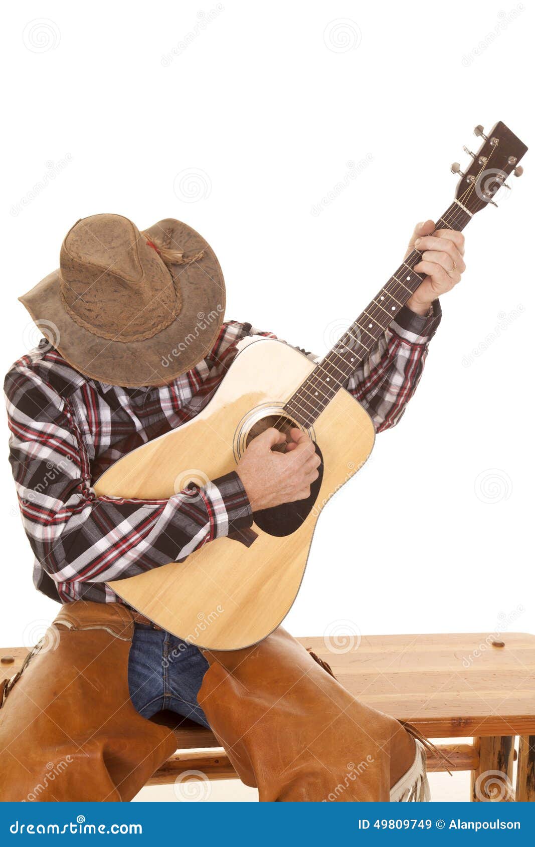 Cowboy Play Guitar Head Down Stock Image - Image of farmer, adventure ...