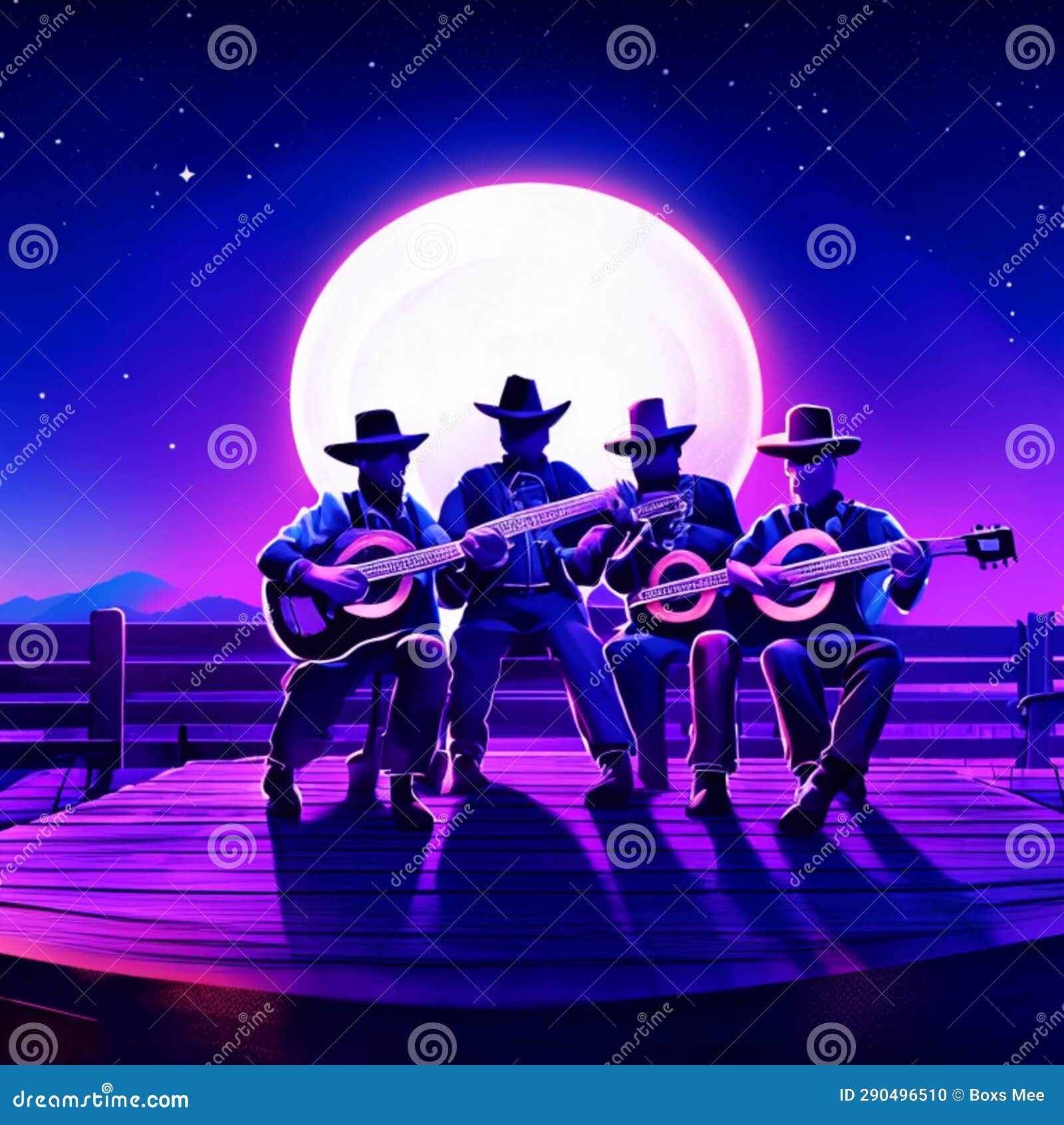 Cowboy Playing Banjo Isolated Coloring Page Vector Illustration ...
