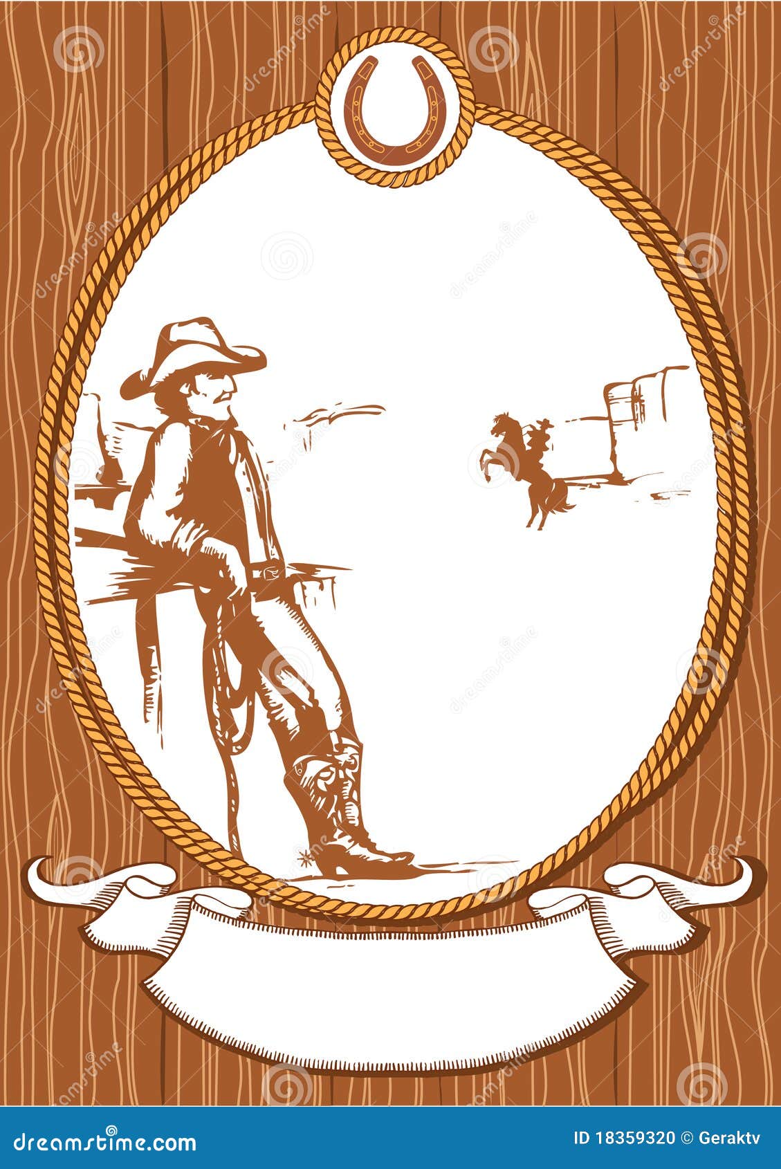 Cowboy Poster. Wild West Background For Your Design. Cowboy Elements ...