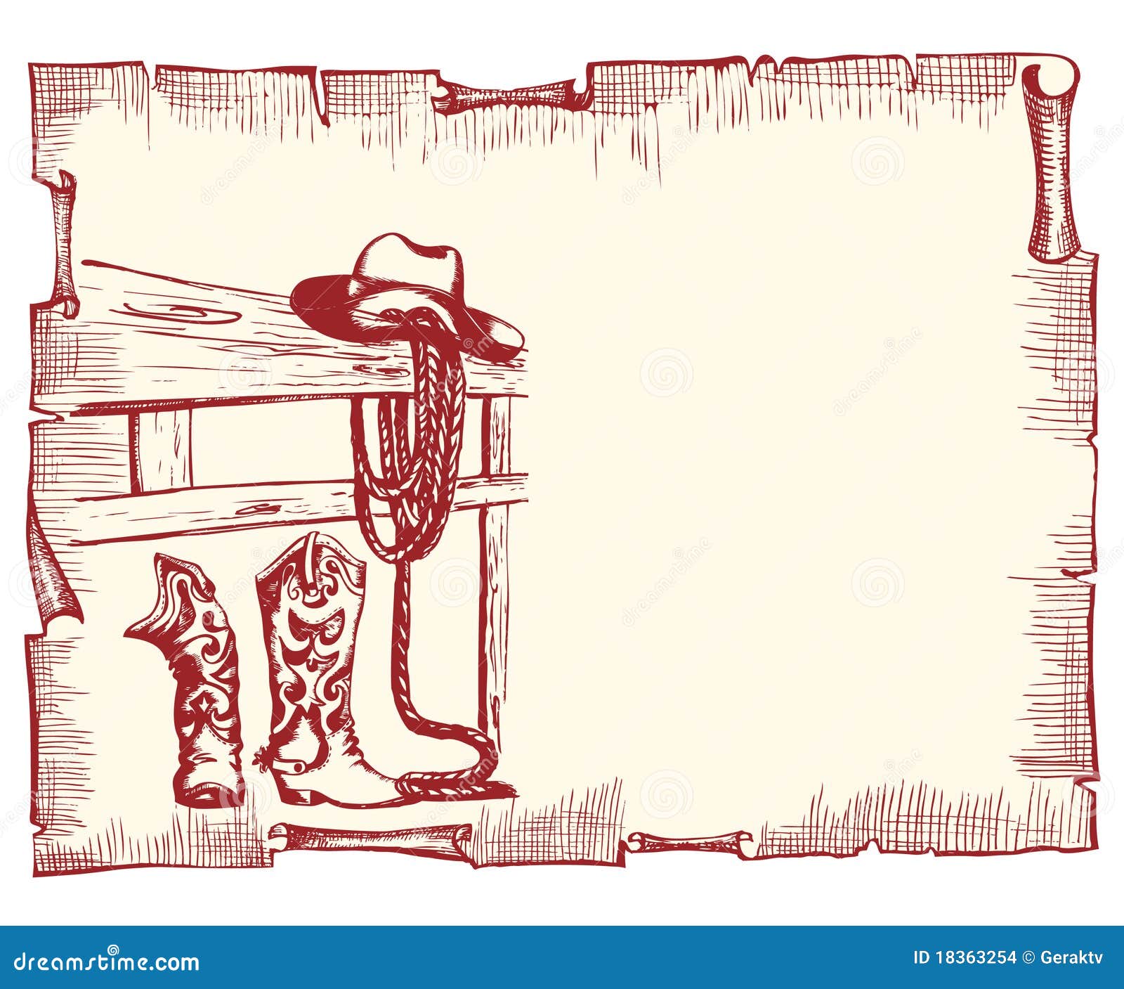 Cowboy Poster.Vector Old Paper Stock Vector - Illustration of graphic ...