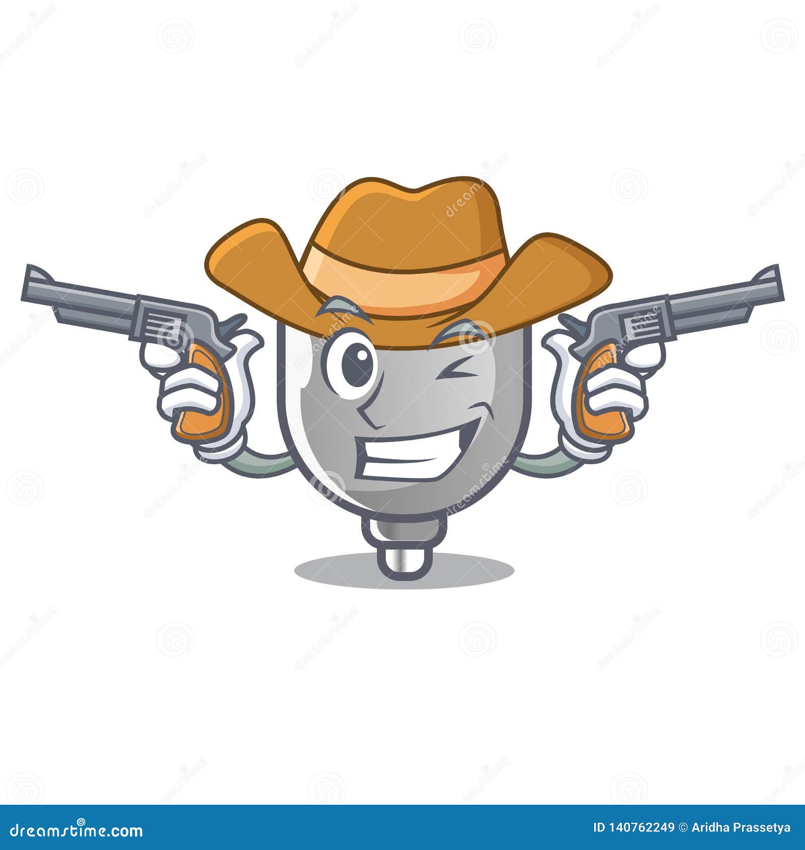 Cowboy Power Plug Stuck the Cartoon Wall Stock Vector - Illustration of ...