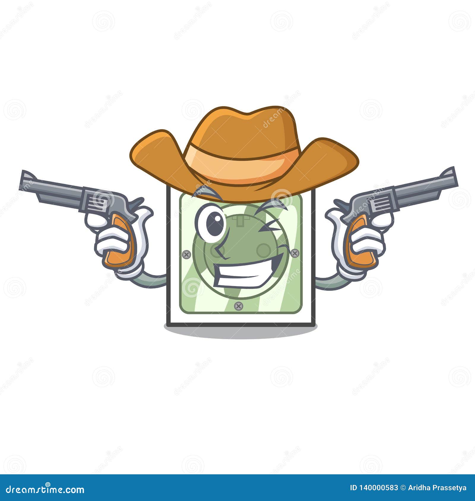 Cowboy Power Socket in the Character Shape Stock Vector - Illustration ...