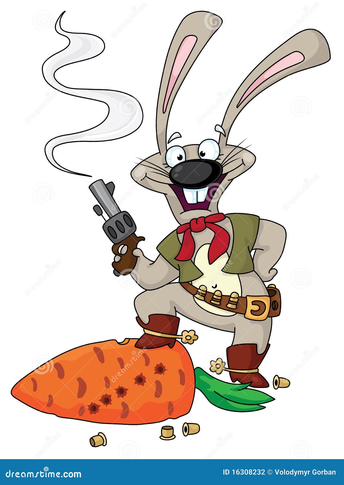 Cowboy rabbit stock vector. Illustration of sniper, strong - 16308232