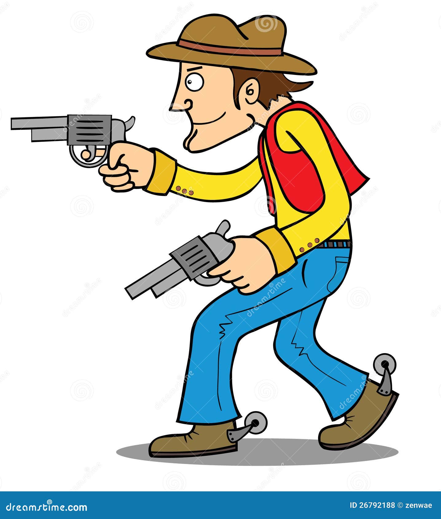 Cowboy Shoot The Gun Target For Success. Cartoon Vector | CartoonDealer ...