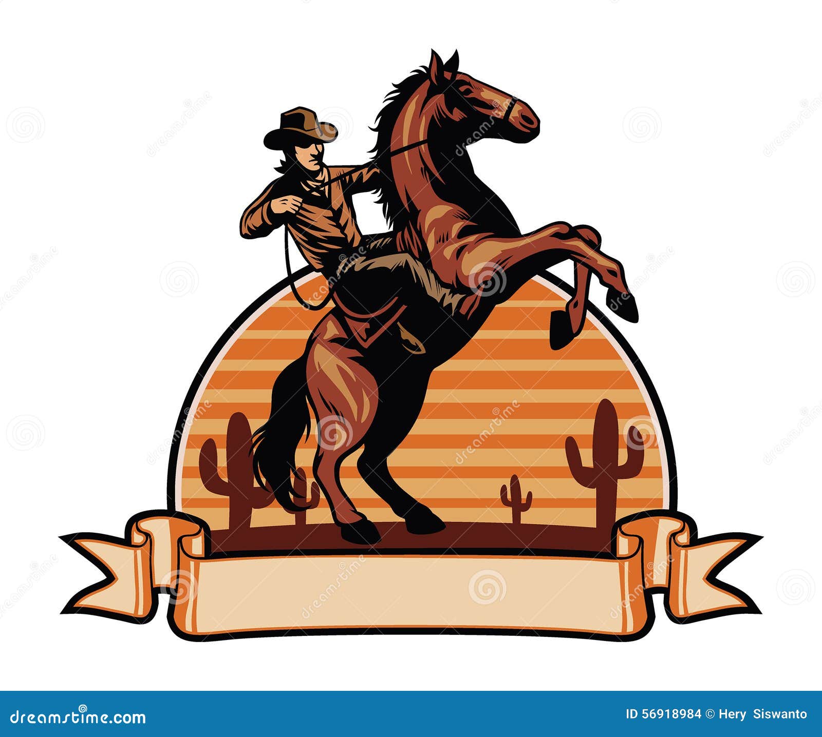 Cowboy And Horse Profile Outline And Silhouette Vector Design ...