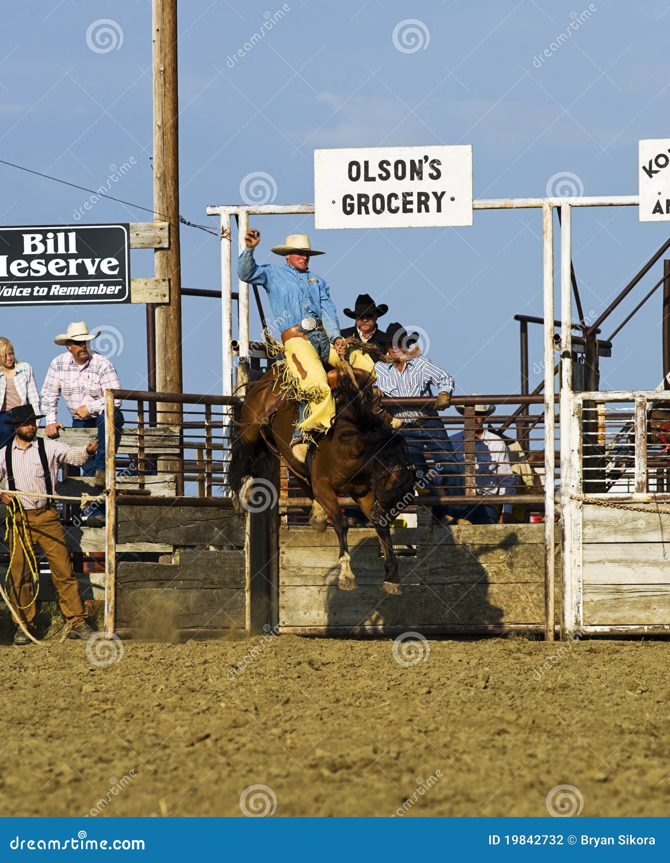 Cowboy Rides a Bucking Horse at Rodeo Editorial Photography - Image of ...