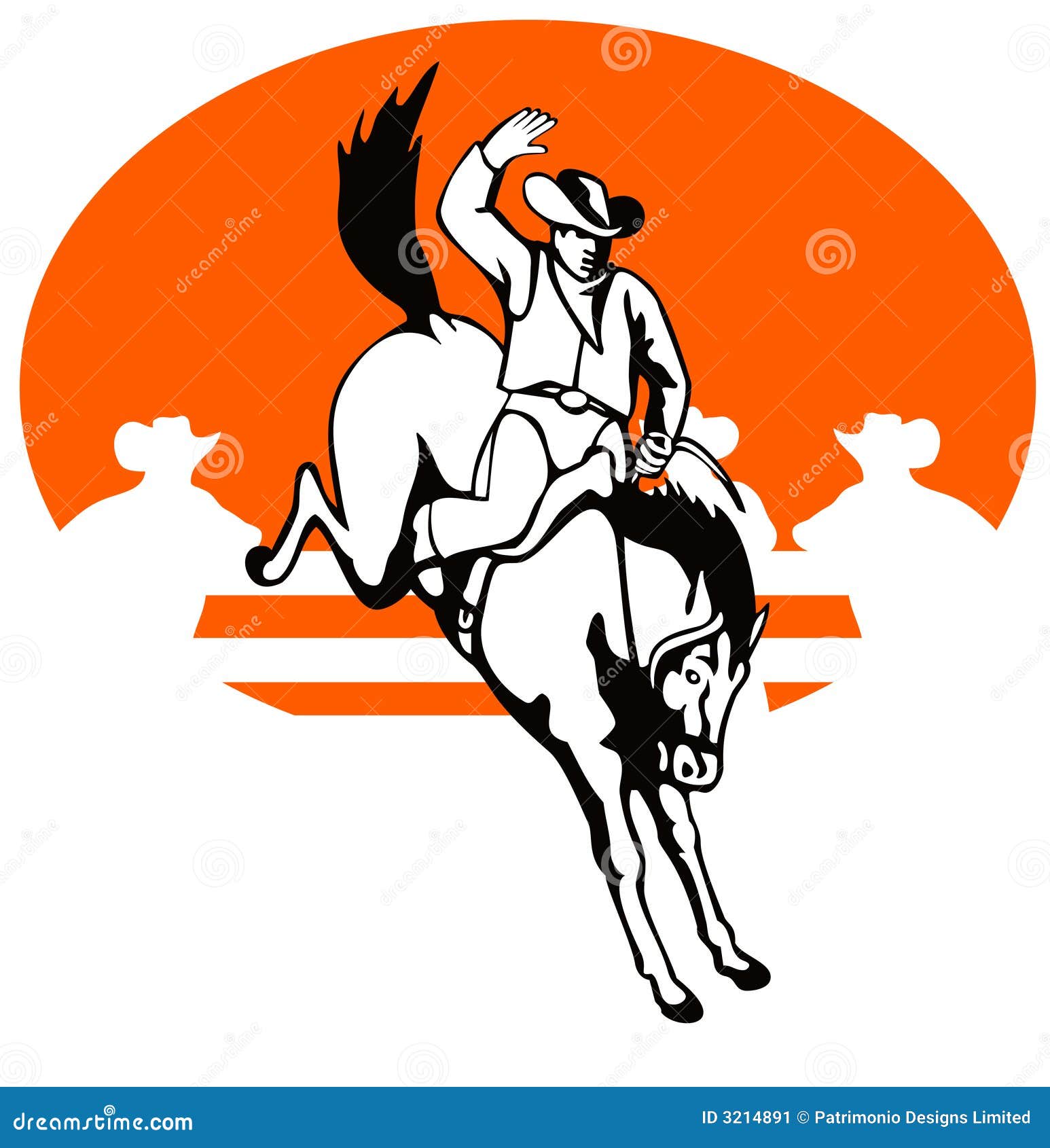 Bucking Bronco Illustration Cartoon Vector | CartoonDealer.com #133401311