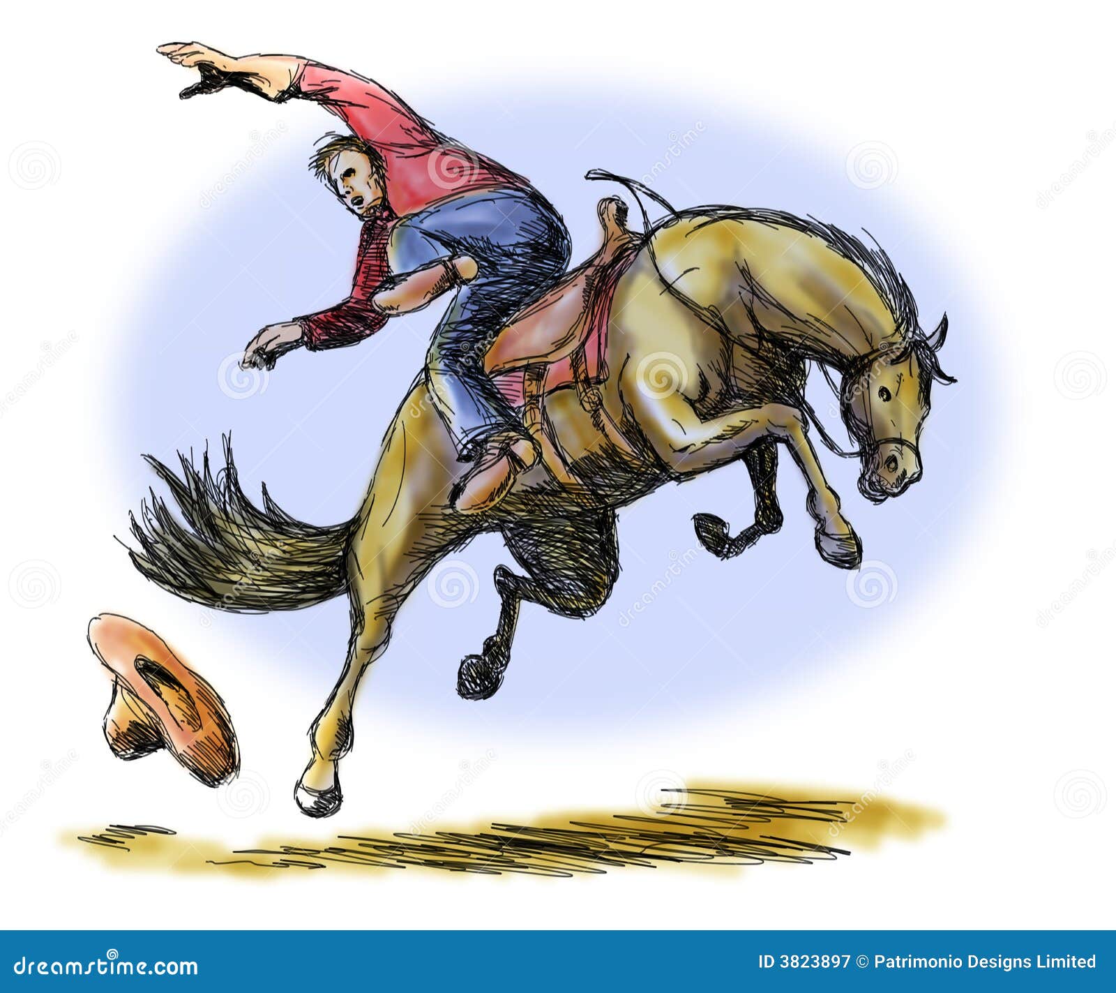 Bronco horse sketch - sekahowto