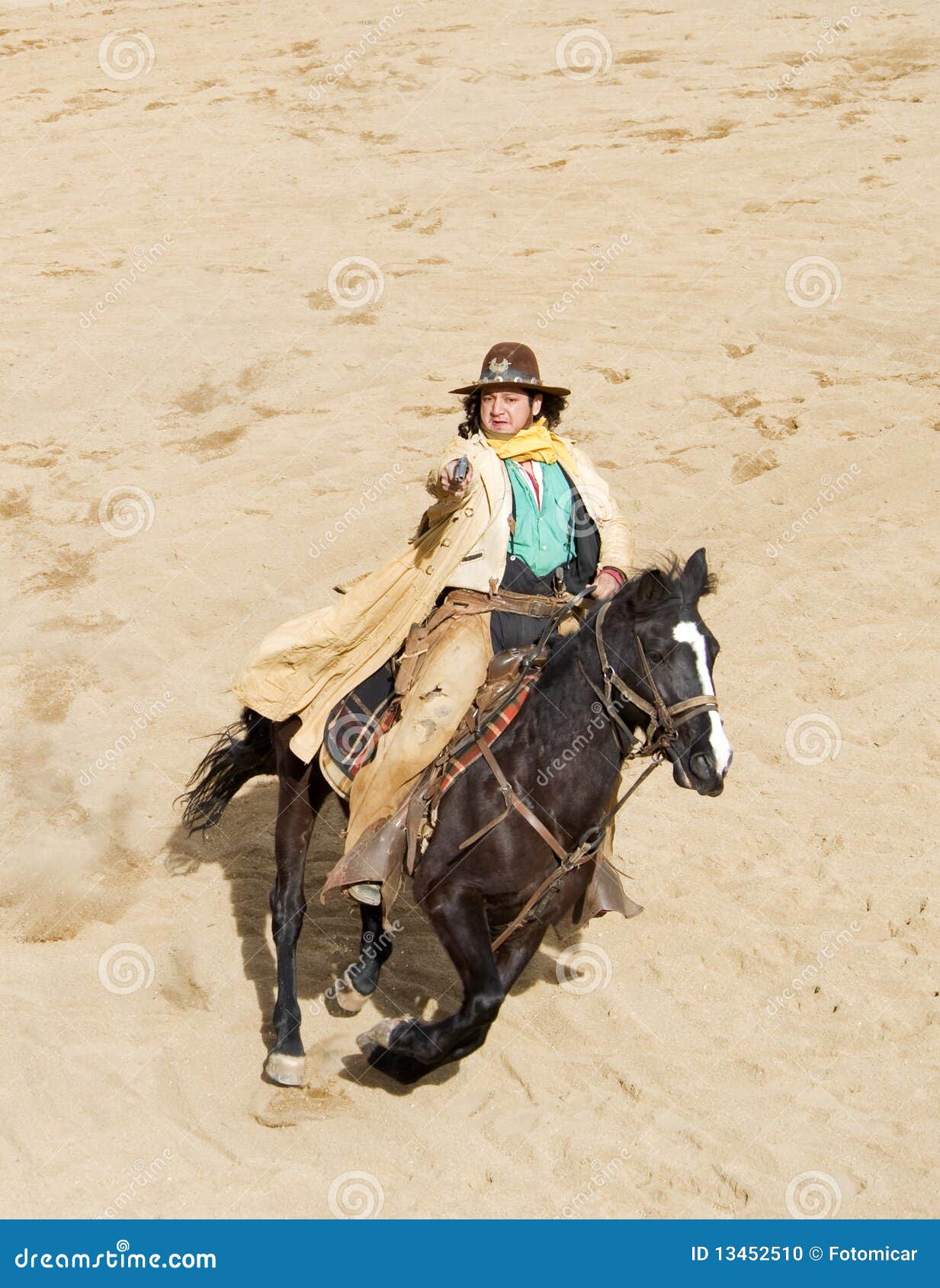 Cowboy Riding at Full Gallop Stock Photo - Image of spaghetti, mini ...