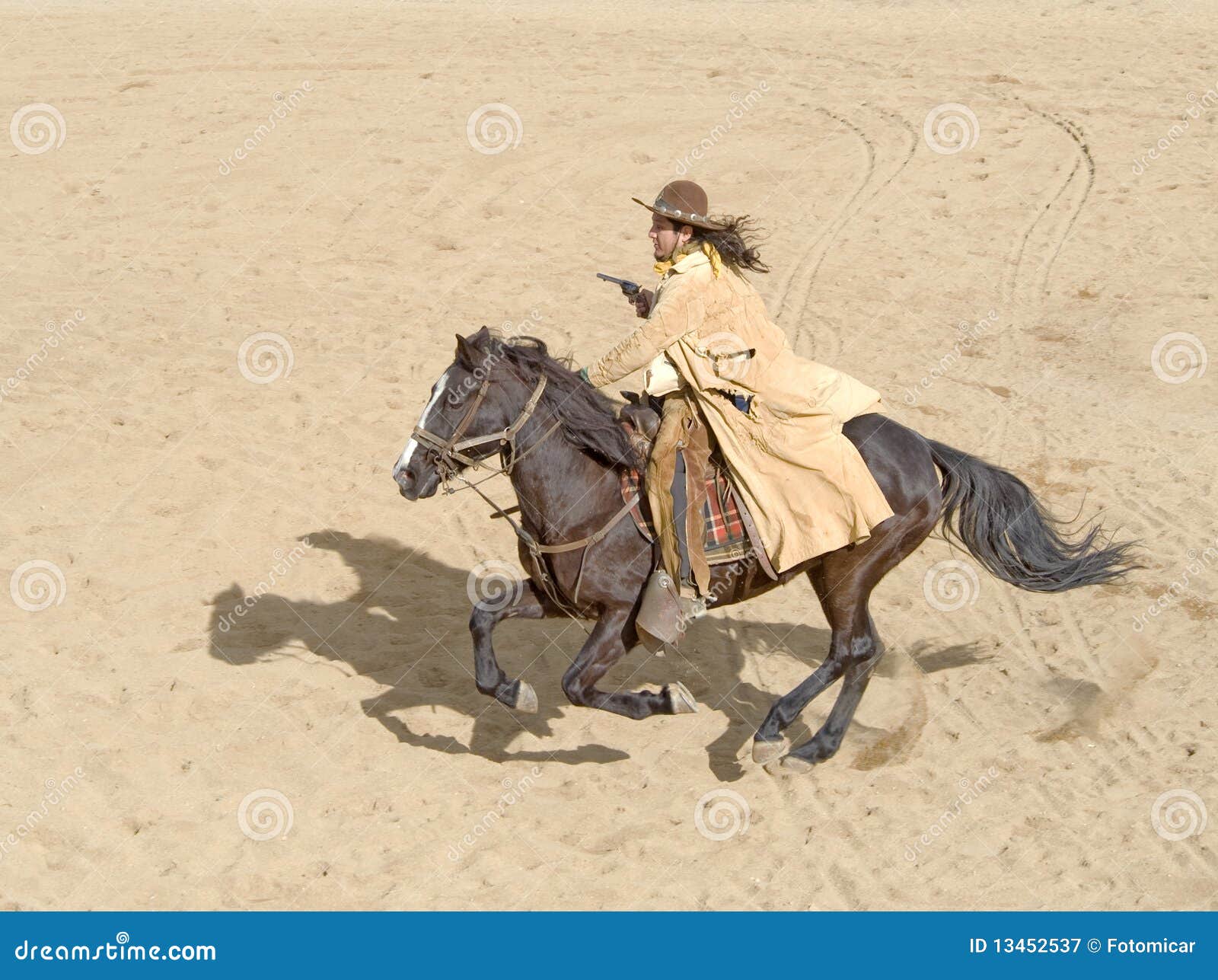 Cowboy Riding at Full Gallop Stock Image - Image of gunslinger, shoot ...