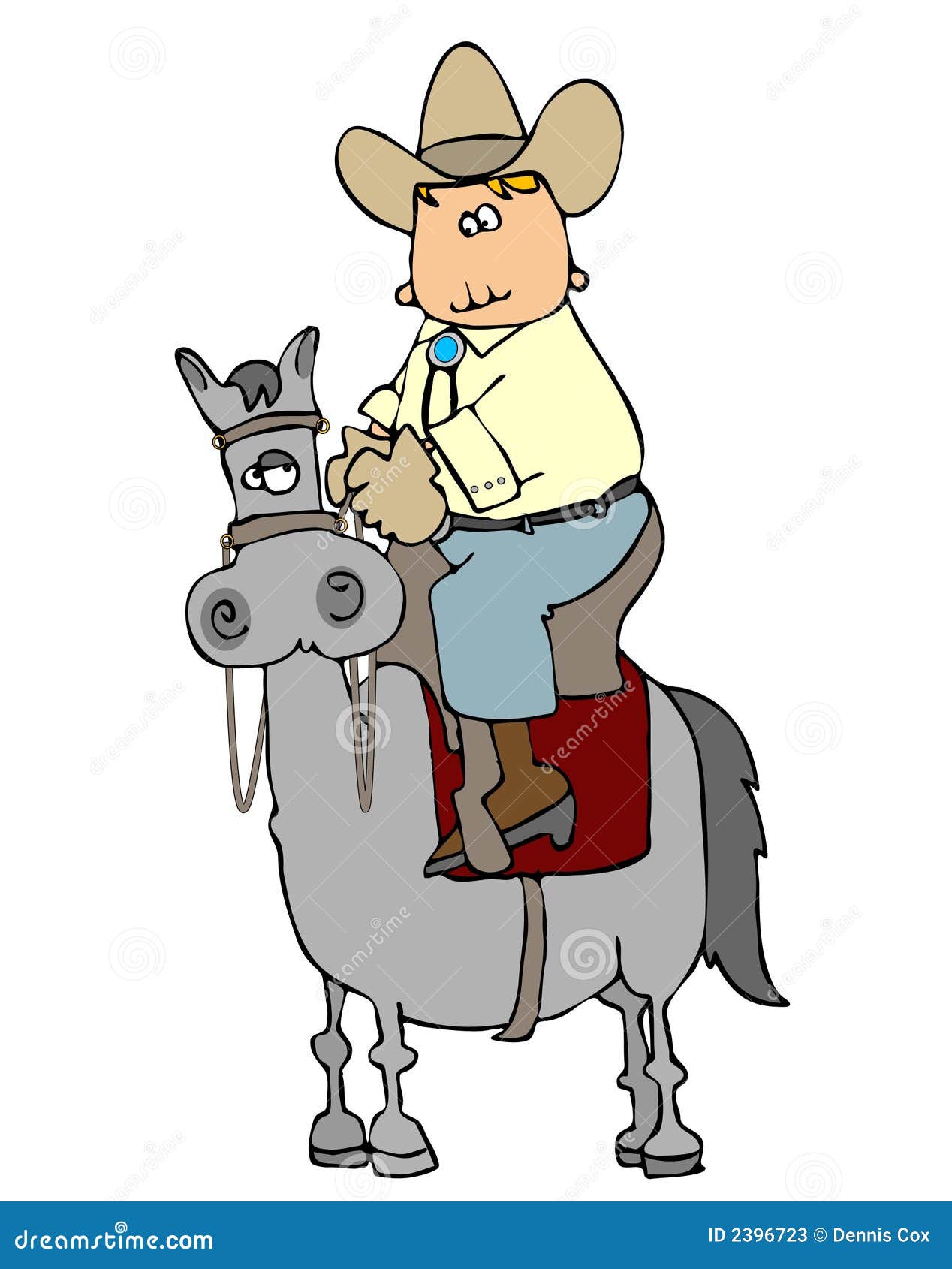 Cowboy Riding High stock illustration. Illustration of cowpoke - 2396723