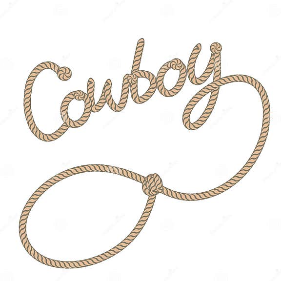 Cowboy rope stock vector. Illustration of letters, word - 8354274