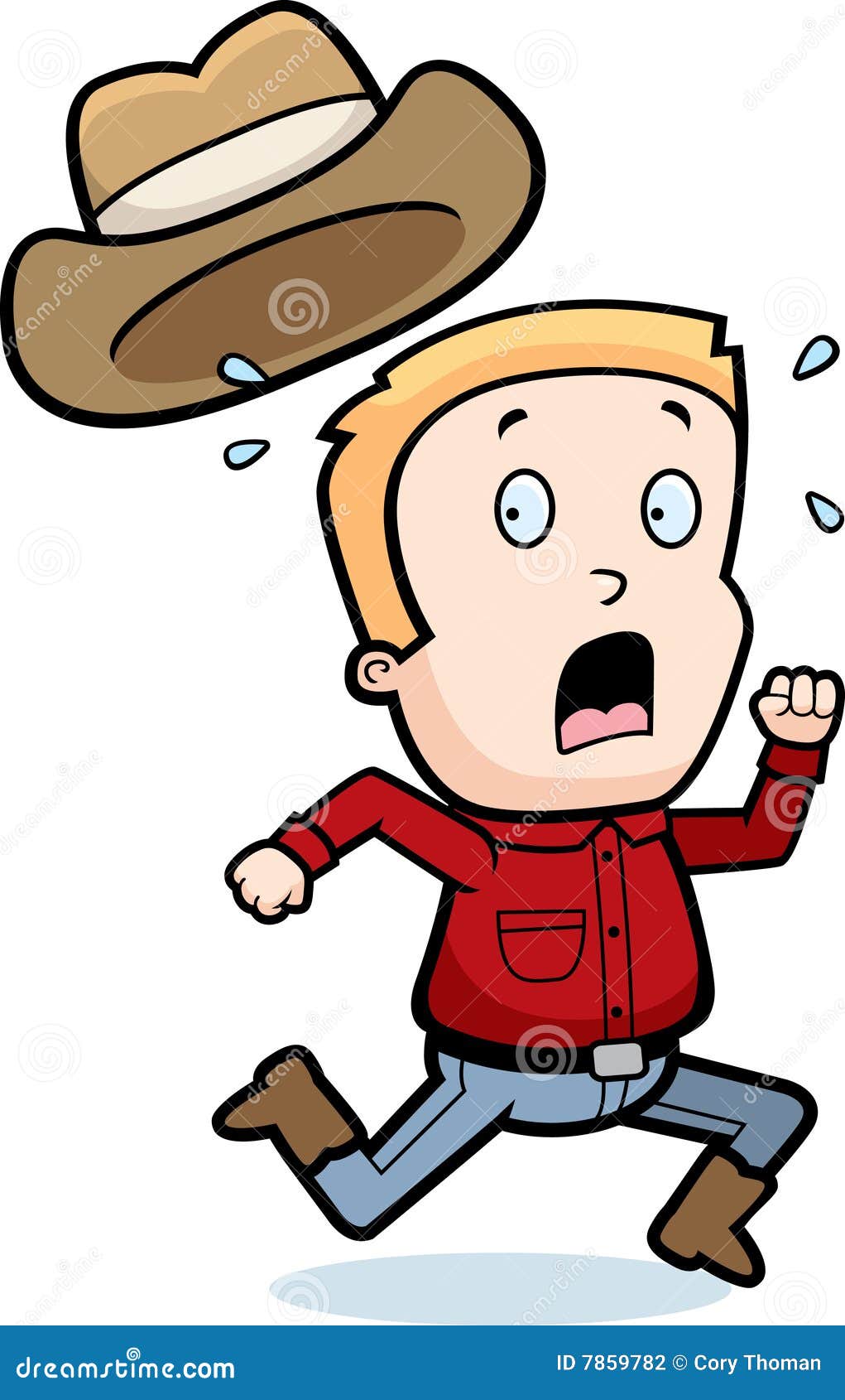 Cowboy Running stock vector. Illustration of vector, cartoon - 7859782