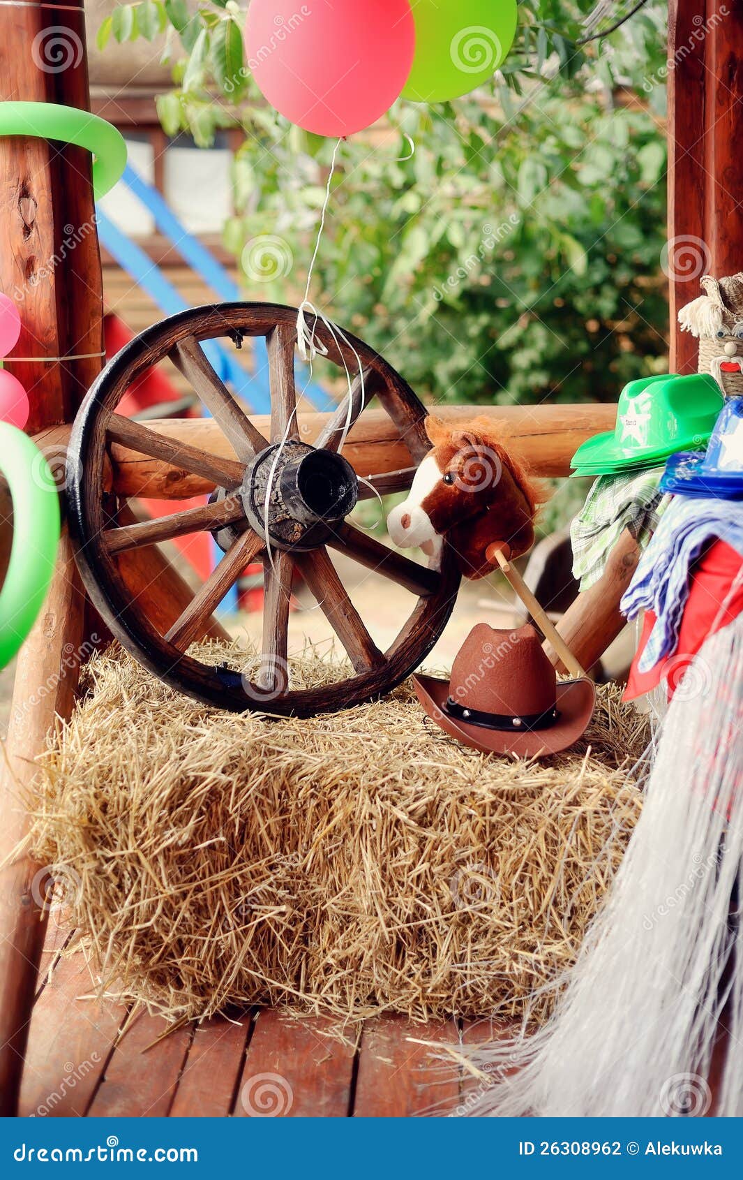 Cowboy S Hat and Good Luck Wheel Stock Photo - Image of dusty, straw ...