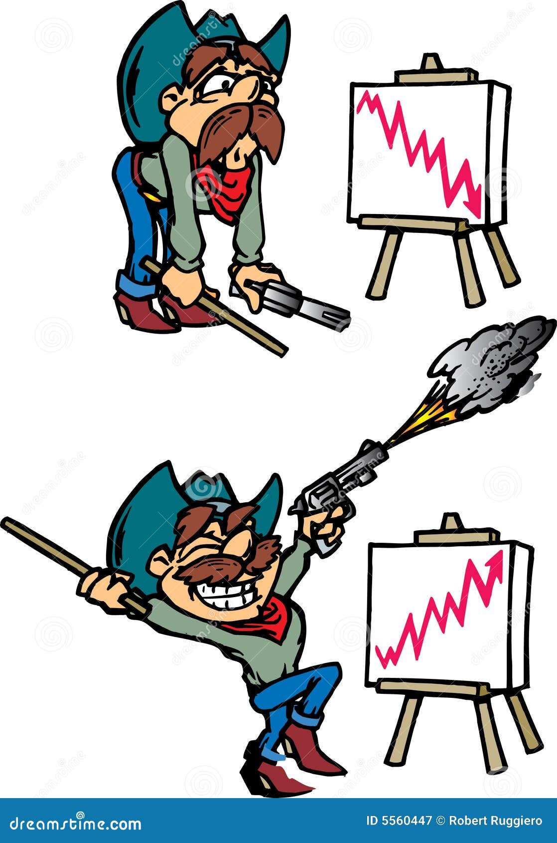 Salesman Cartoon Machine Gun