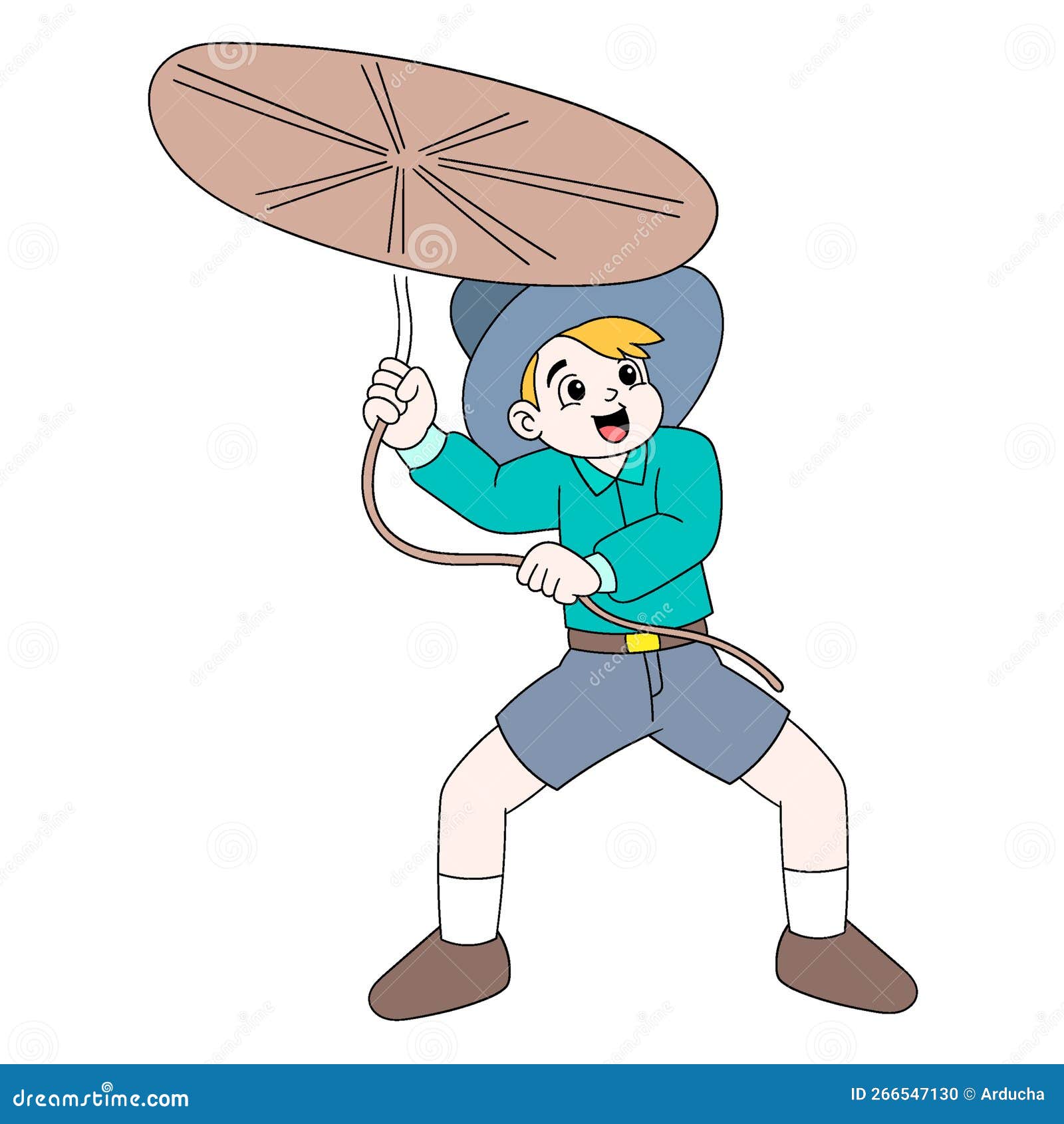 Cowboy is Seriously Practicing His Lasso Throwing Stock Vector ...