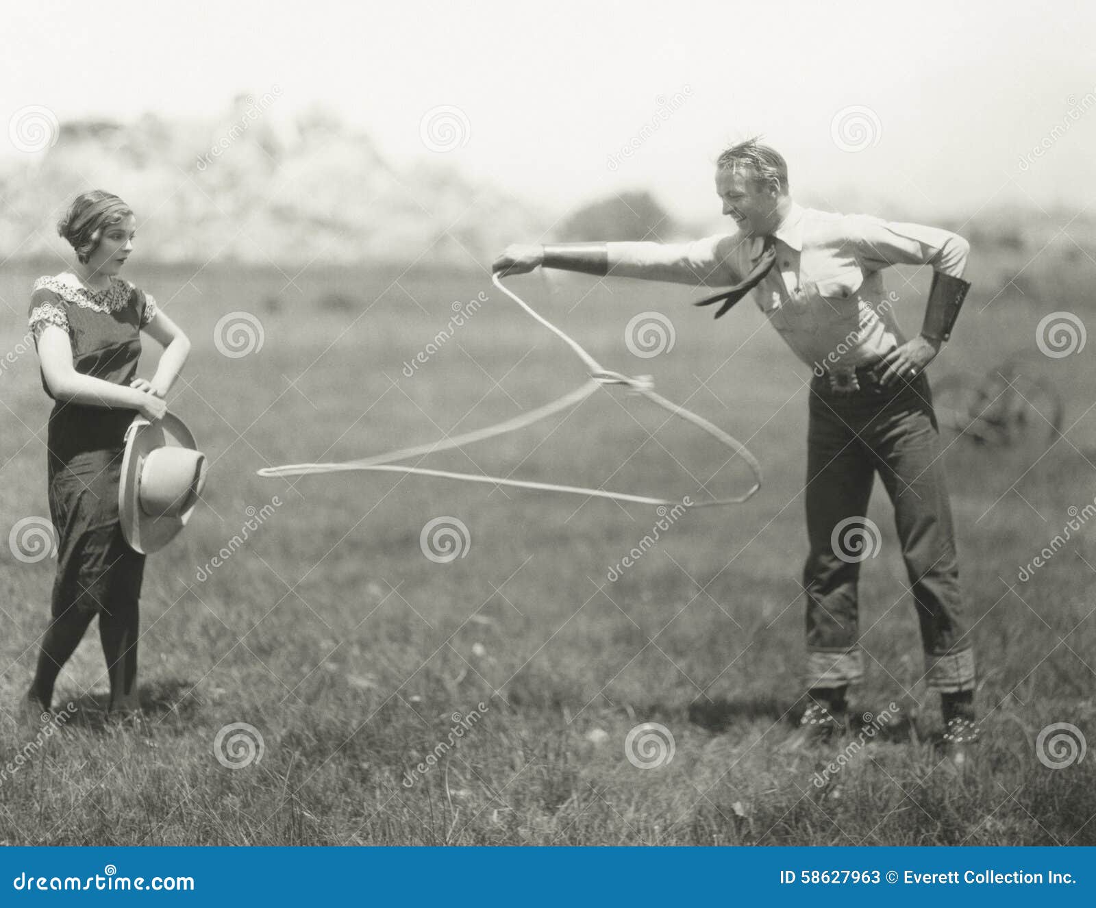 Cowboy Showing Off His Roping Skills Stock Image - Image of black ...