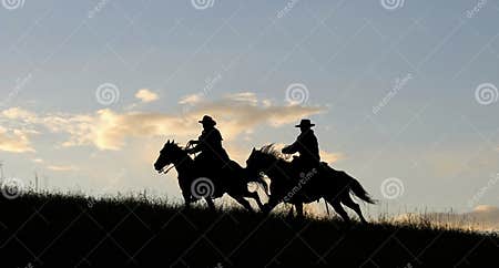 Cowboy silhouette stock photo. Image of horses, americana - 5827090