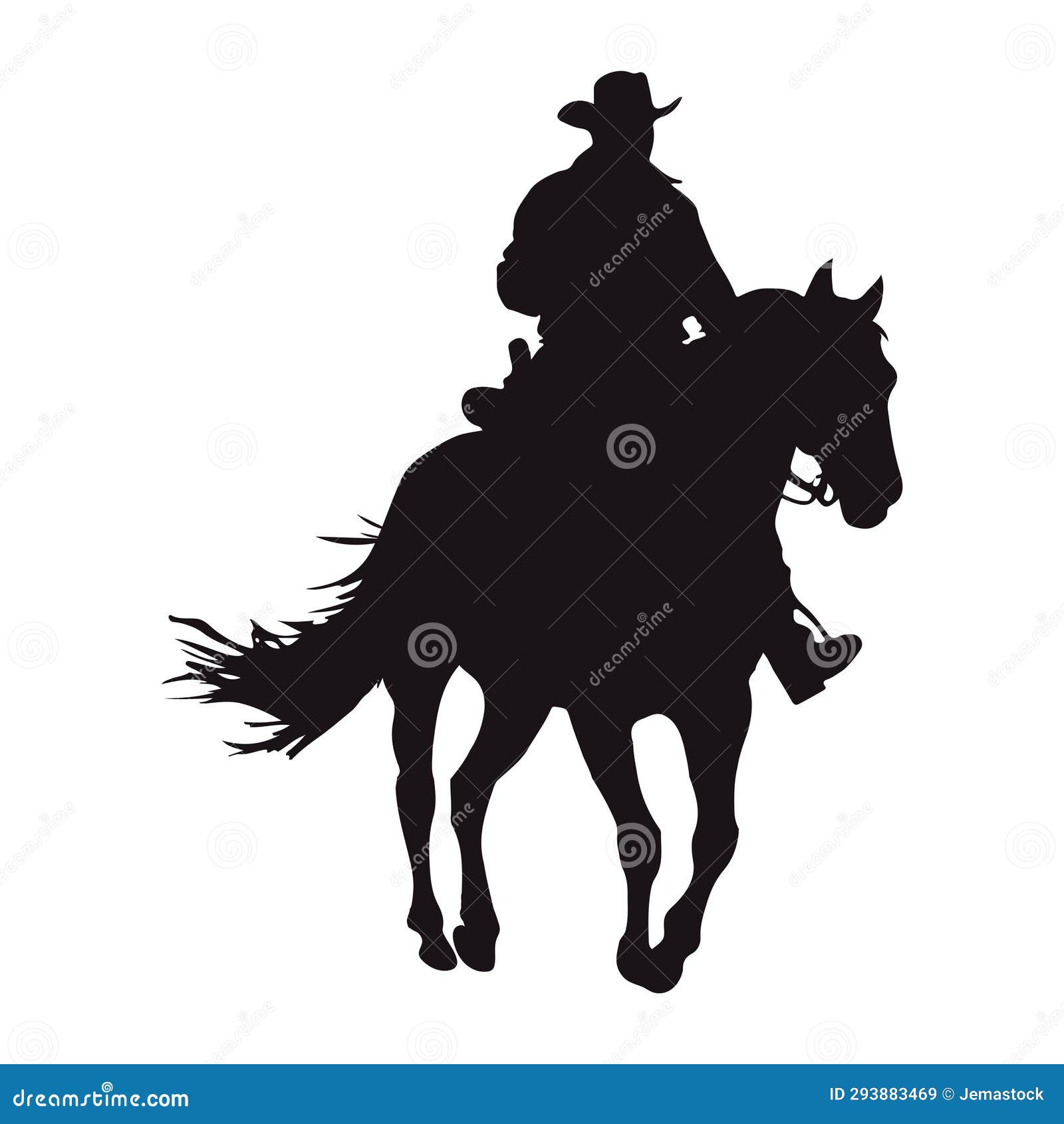 Cowboy Silhouette Logo ~ Vector Illustration | CartoonDealer.com #60632816