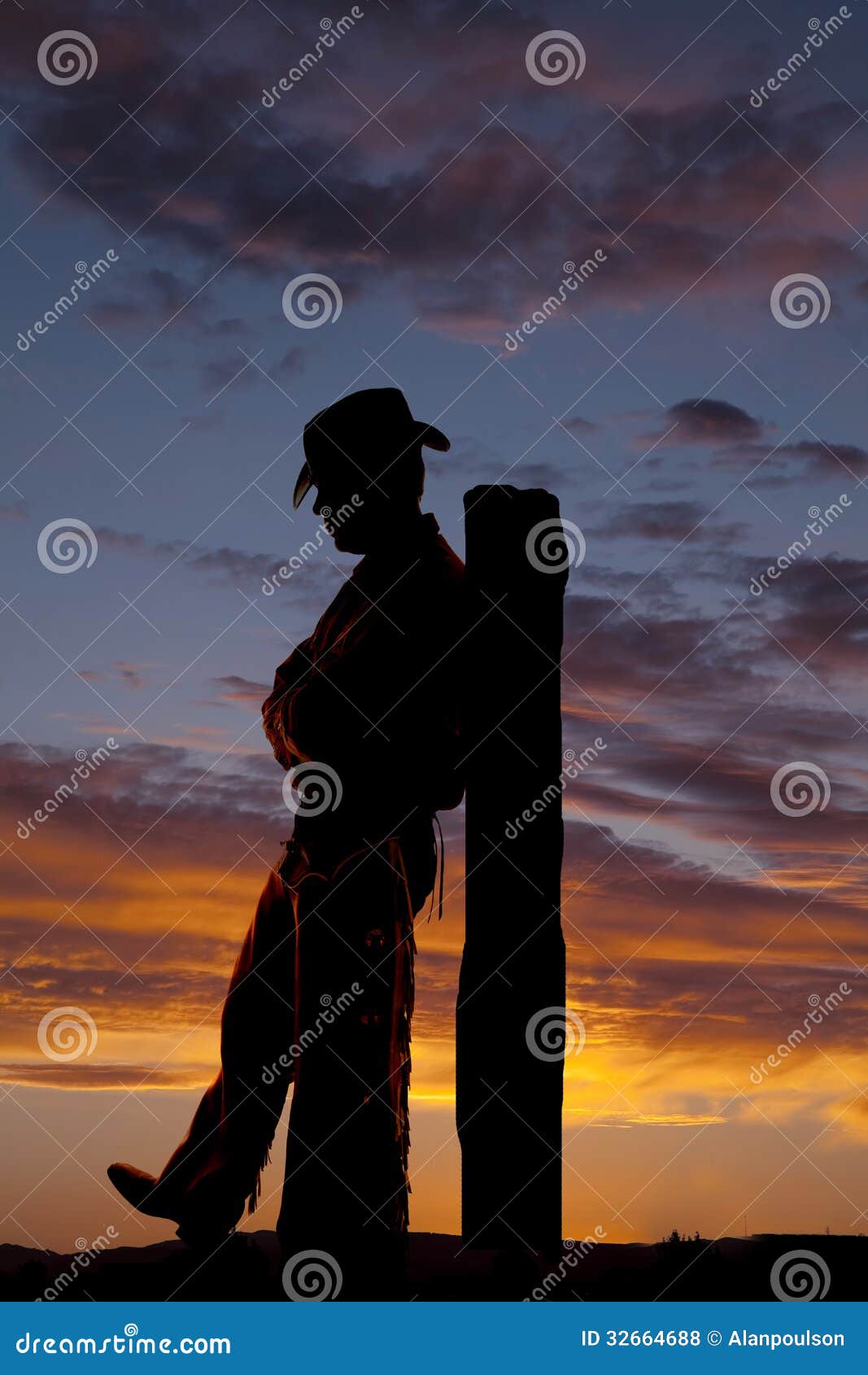 Leaning Cowboy Silhouette