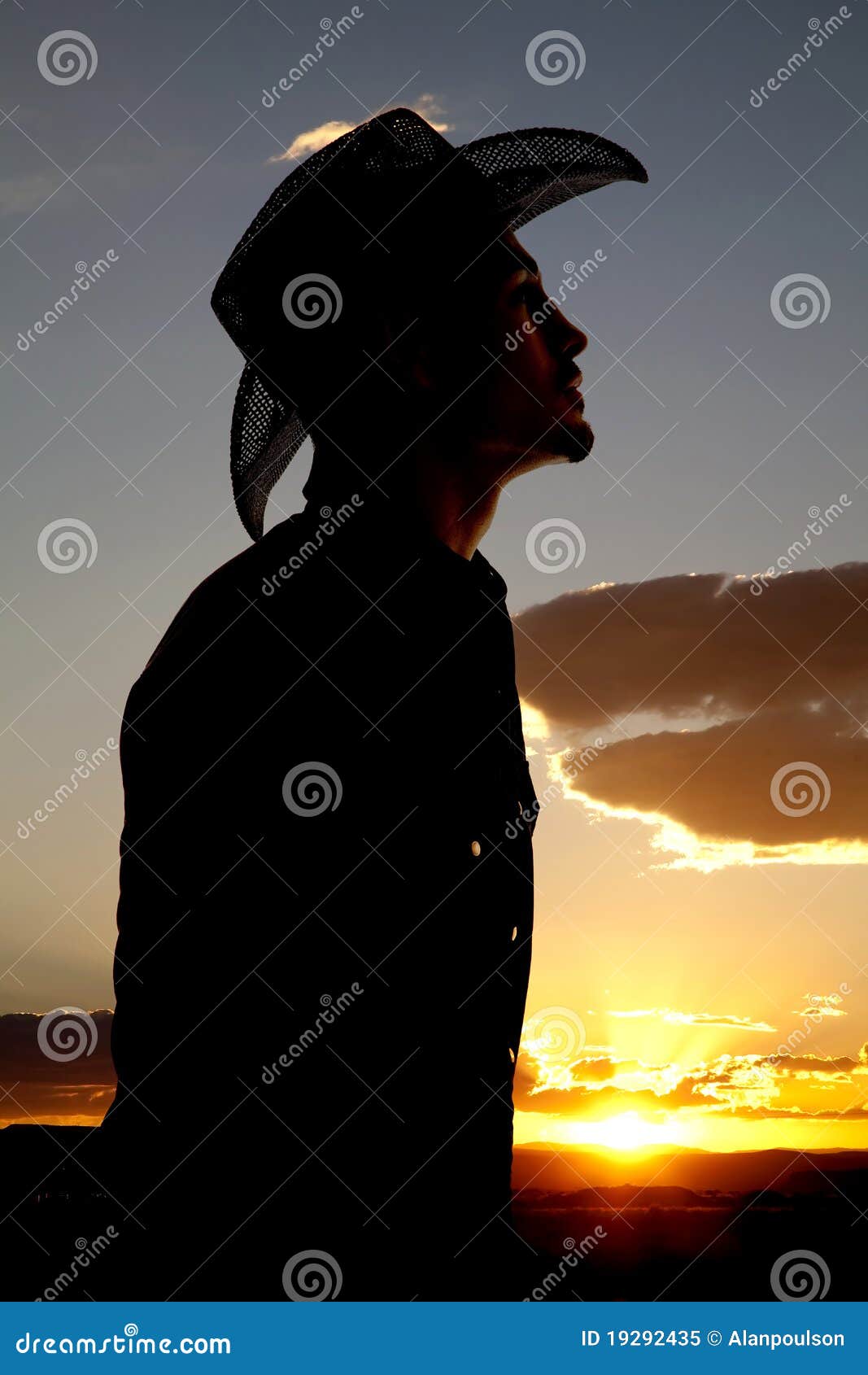 Cowboy silhouette profile stock image. Image of beautiful - 19292435