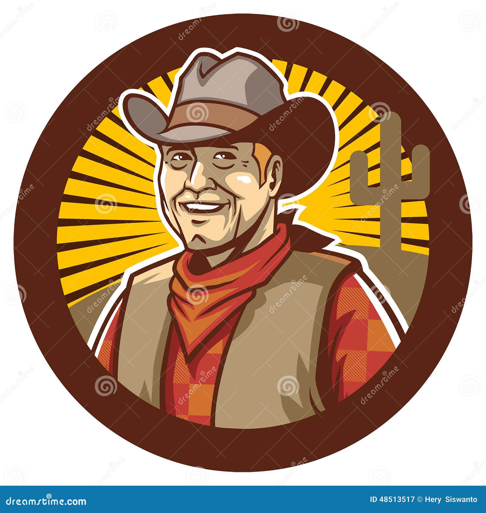 Cowboy Smile illustrazione vettoriale. Illustrazione di sorriso - 48513517