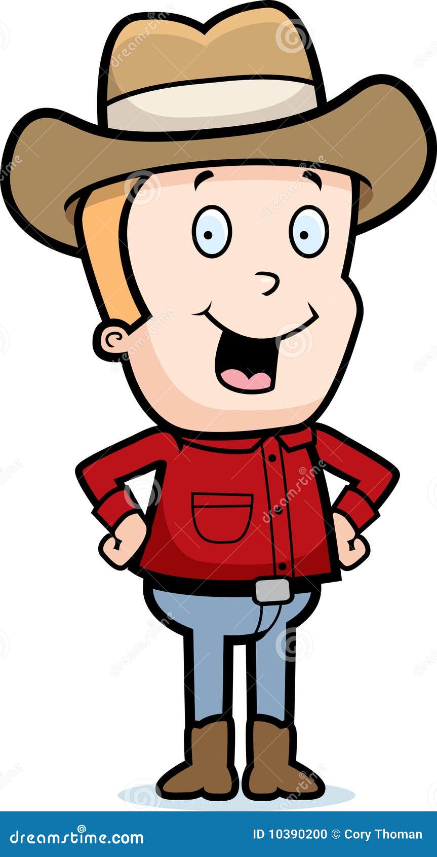 Cowboy Smiling stock vector. Illustration of standing - 10390200