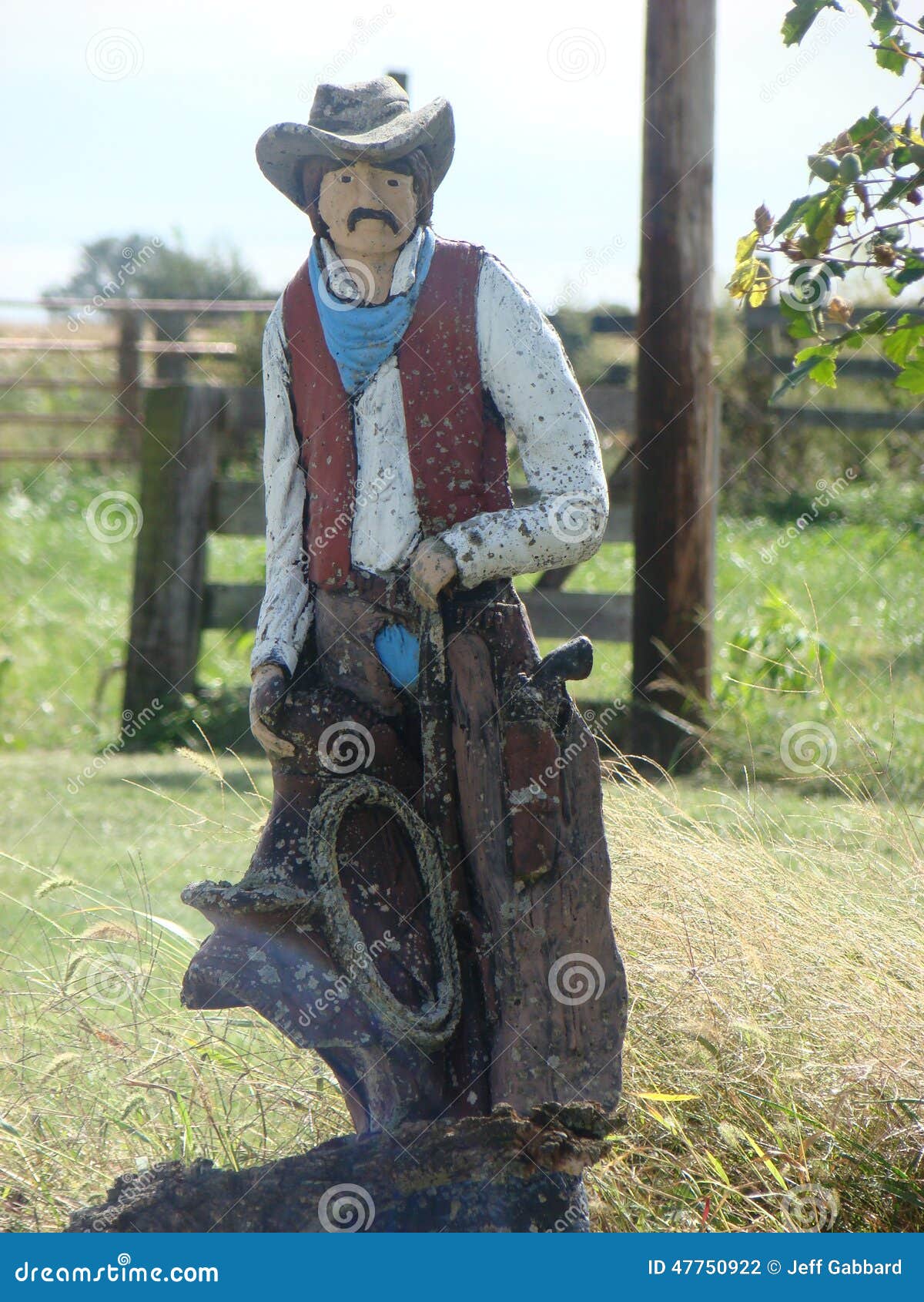 Cowboy statue stock photo. Image of handgun, grass, mustache - 47750922