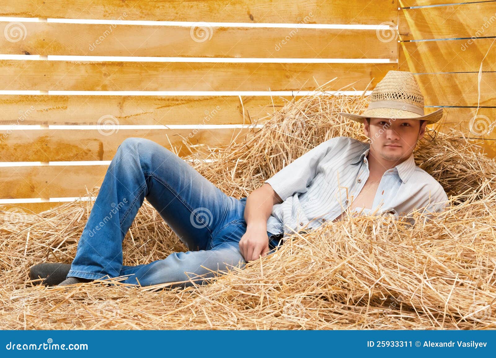 Cowboy on straw stock image. Image of caucasian, fashion - 25933311
