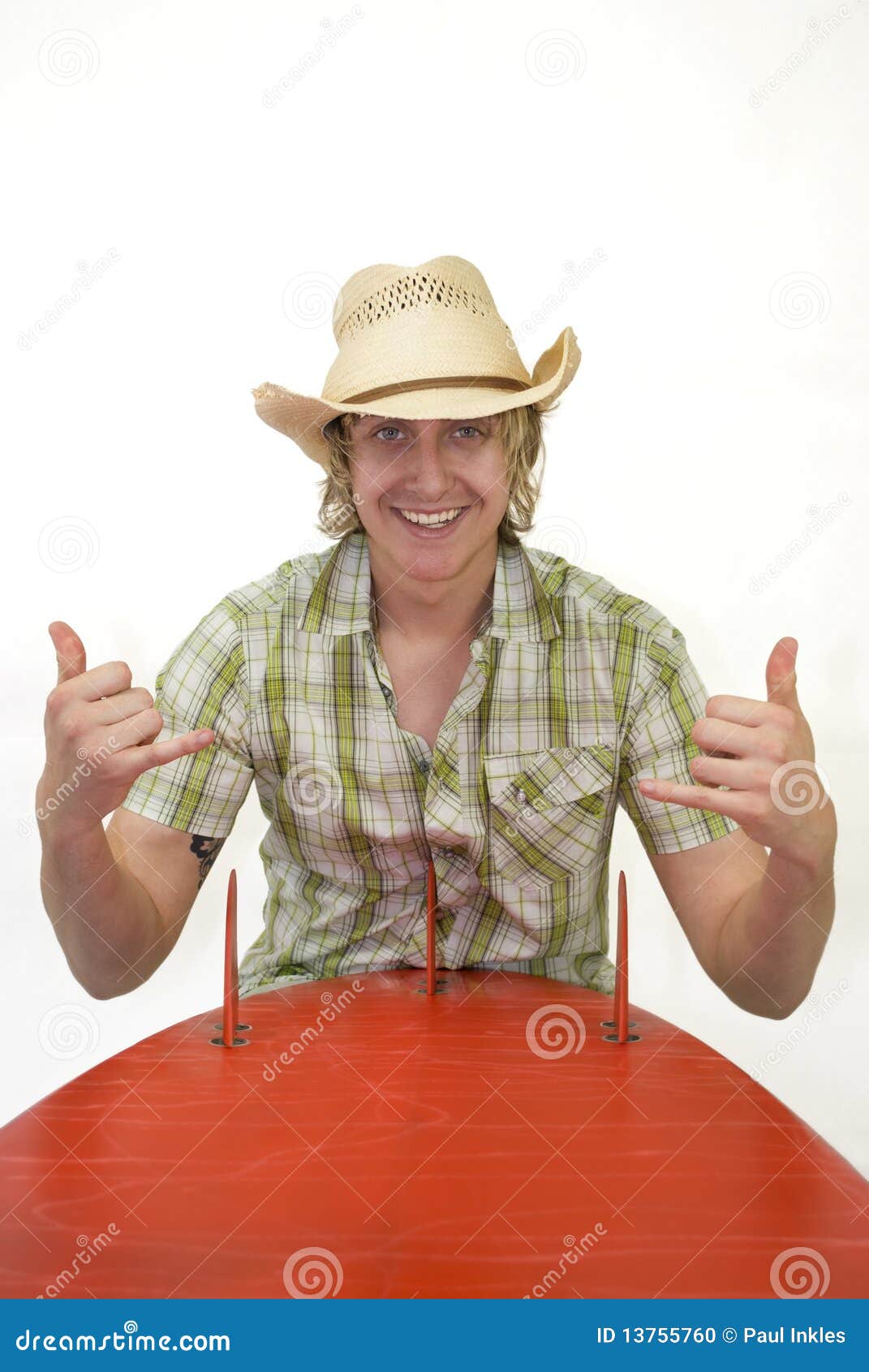 Cowboy Surfer stock photo. Image of studio, background - 13755760