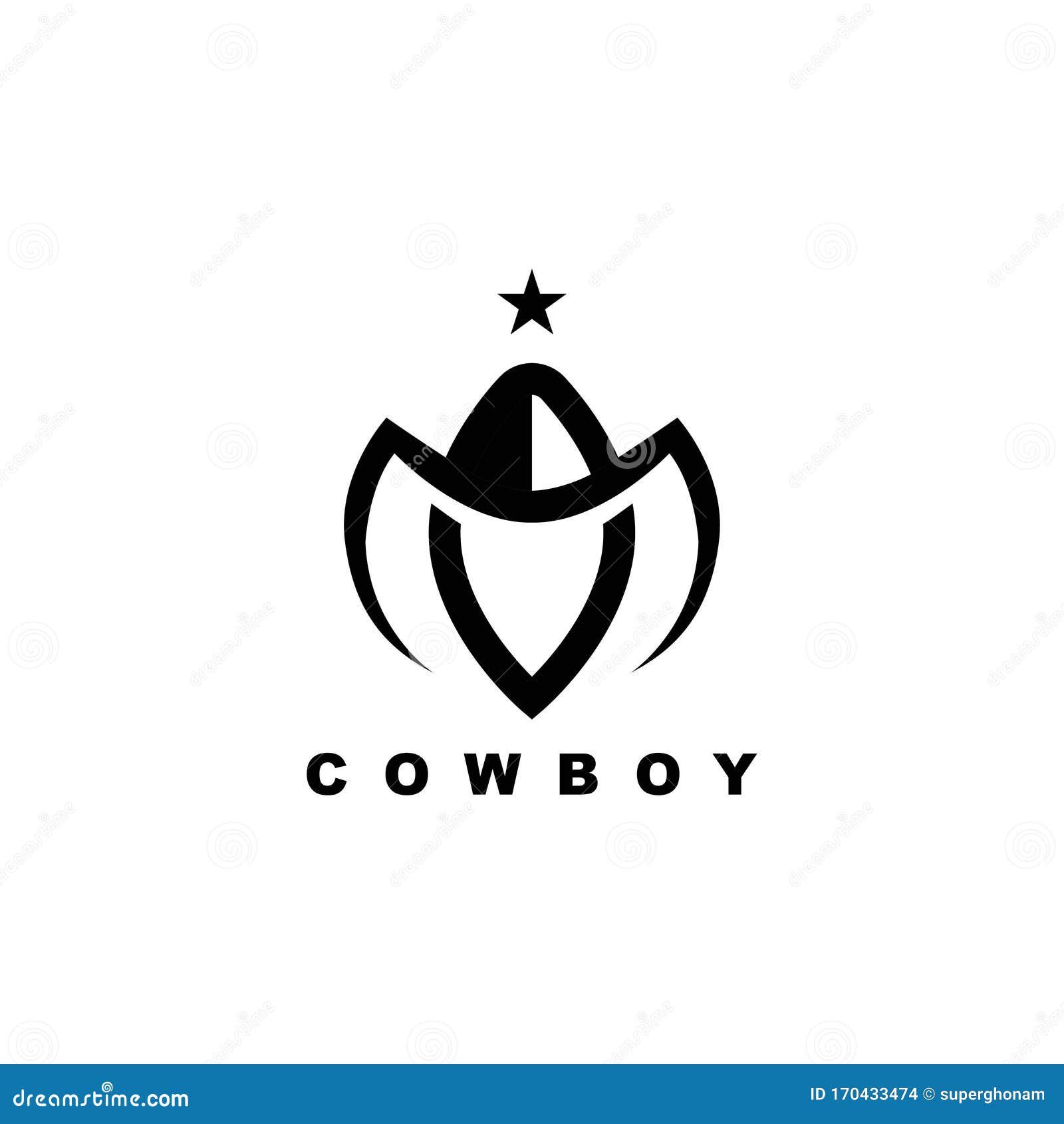Cowboy Symbol Logo Design Template Stock Vector - Illustration of ...