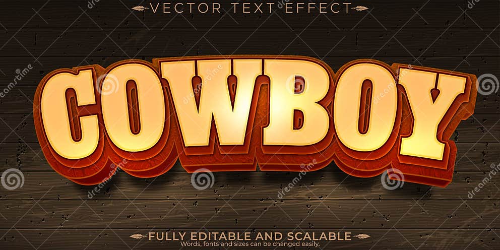 Cowboy Text Effect, Editable Western and Ranch Customizable Font Style ...