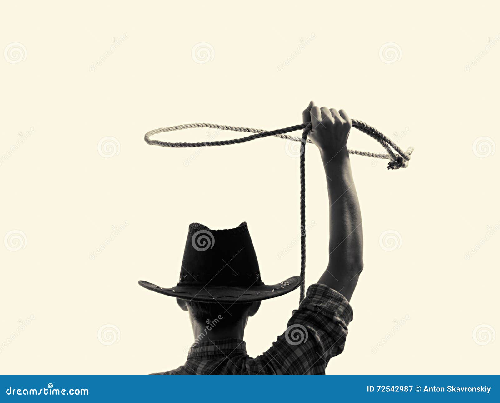 Cowboy throws a lasso b/w stock image. Image of cowgirl - 72542987