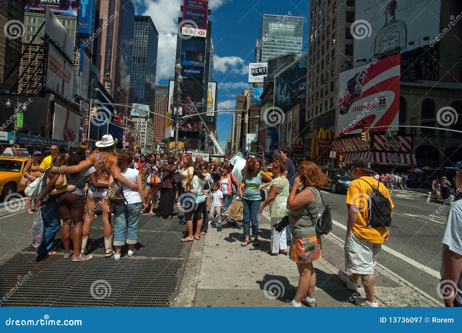 Cowboy at Time Square editorial photography. Image of tourists - 13736097