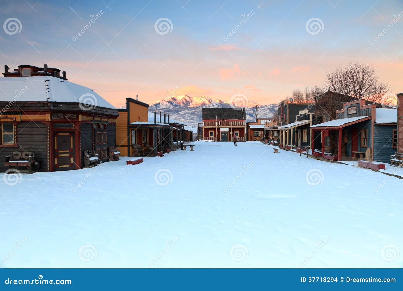 Cowboy town. stock photo. Image of rural, fashioned, buildings - 37718294
