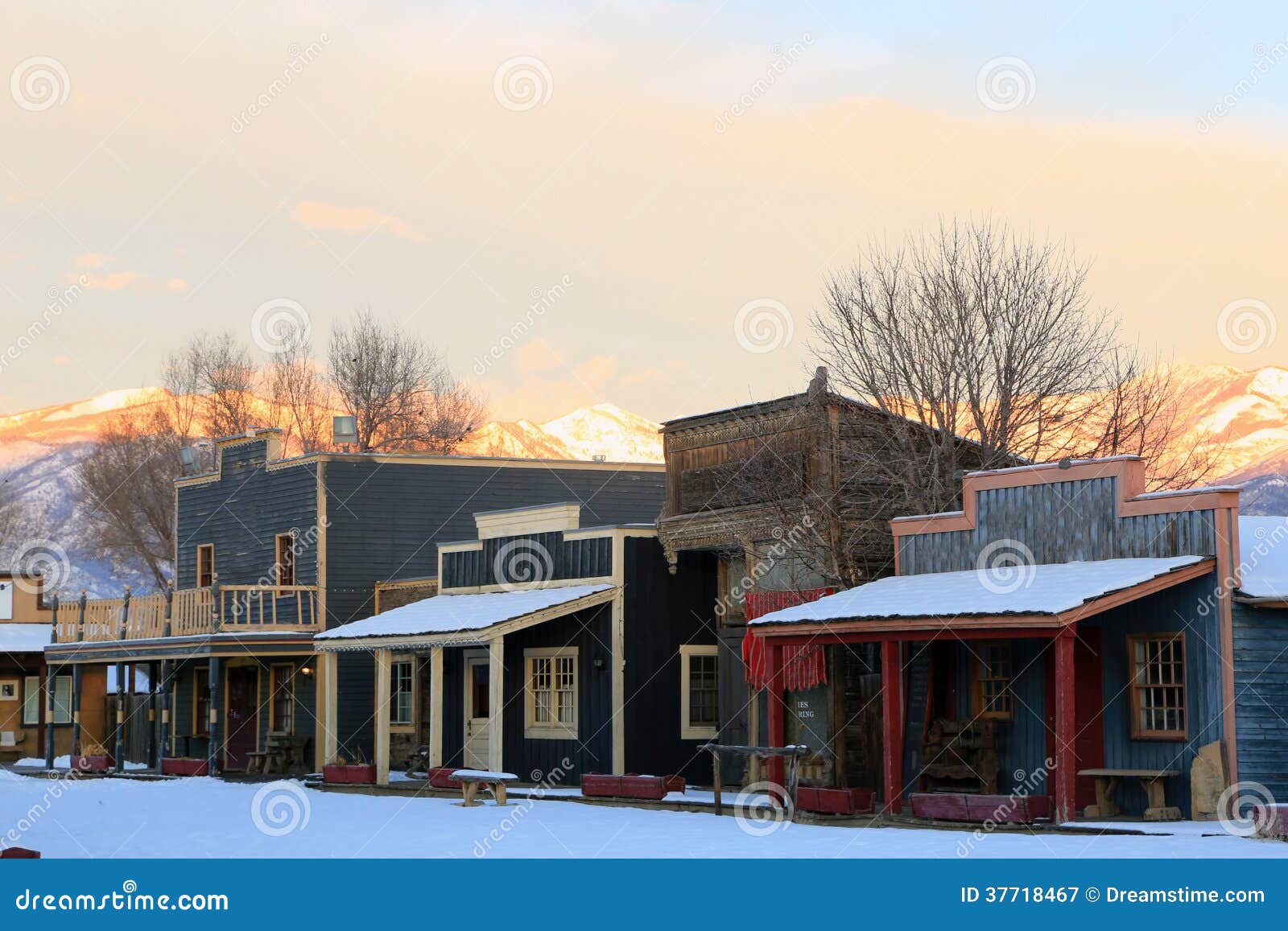 Cowboy town. stock image. Image of america, mountains - 37718467