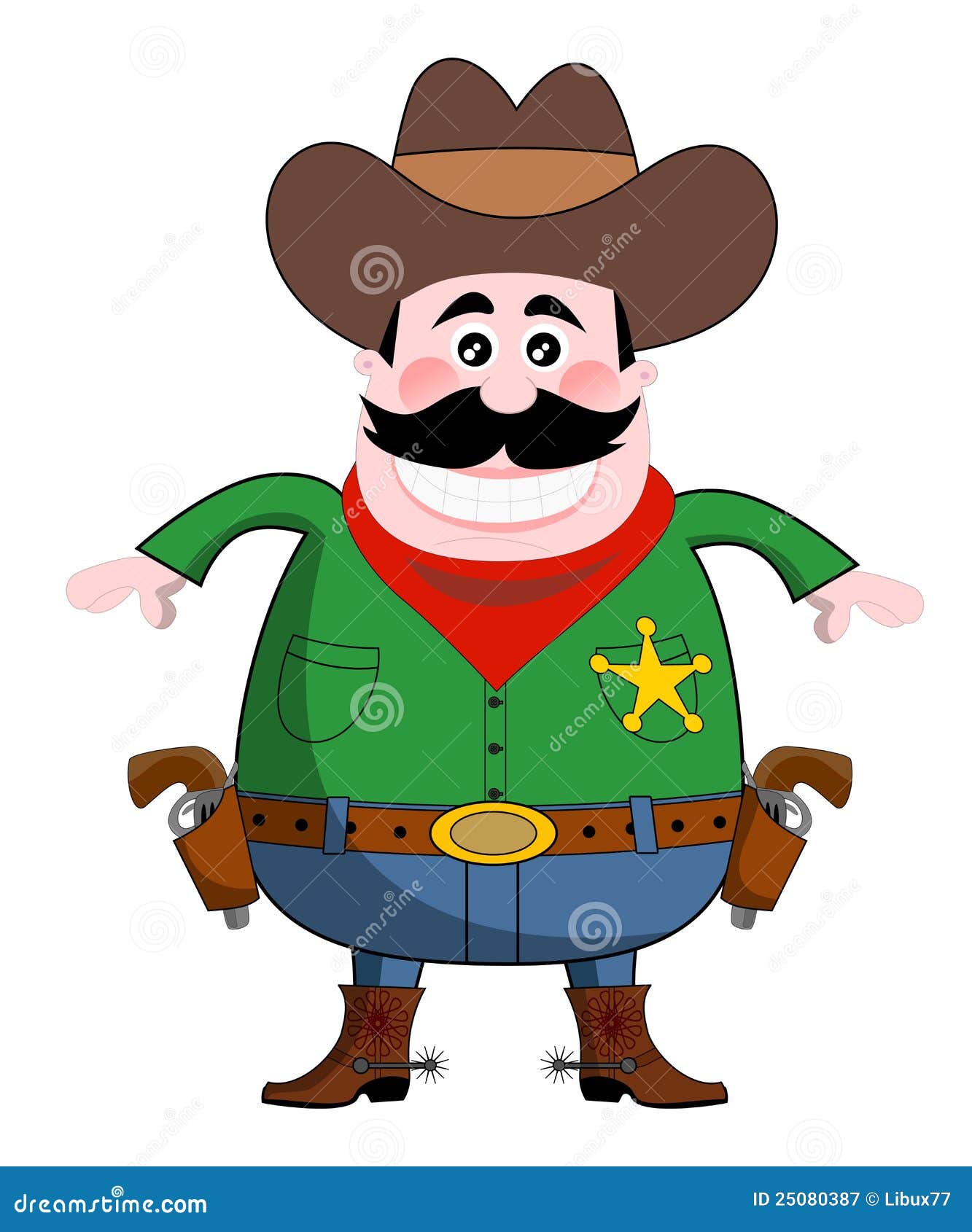 Cowboy with Two Revolvers Ready for a Duel Stock Vector - Illustration ...