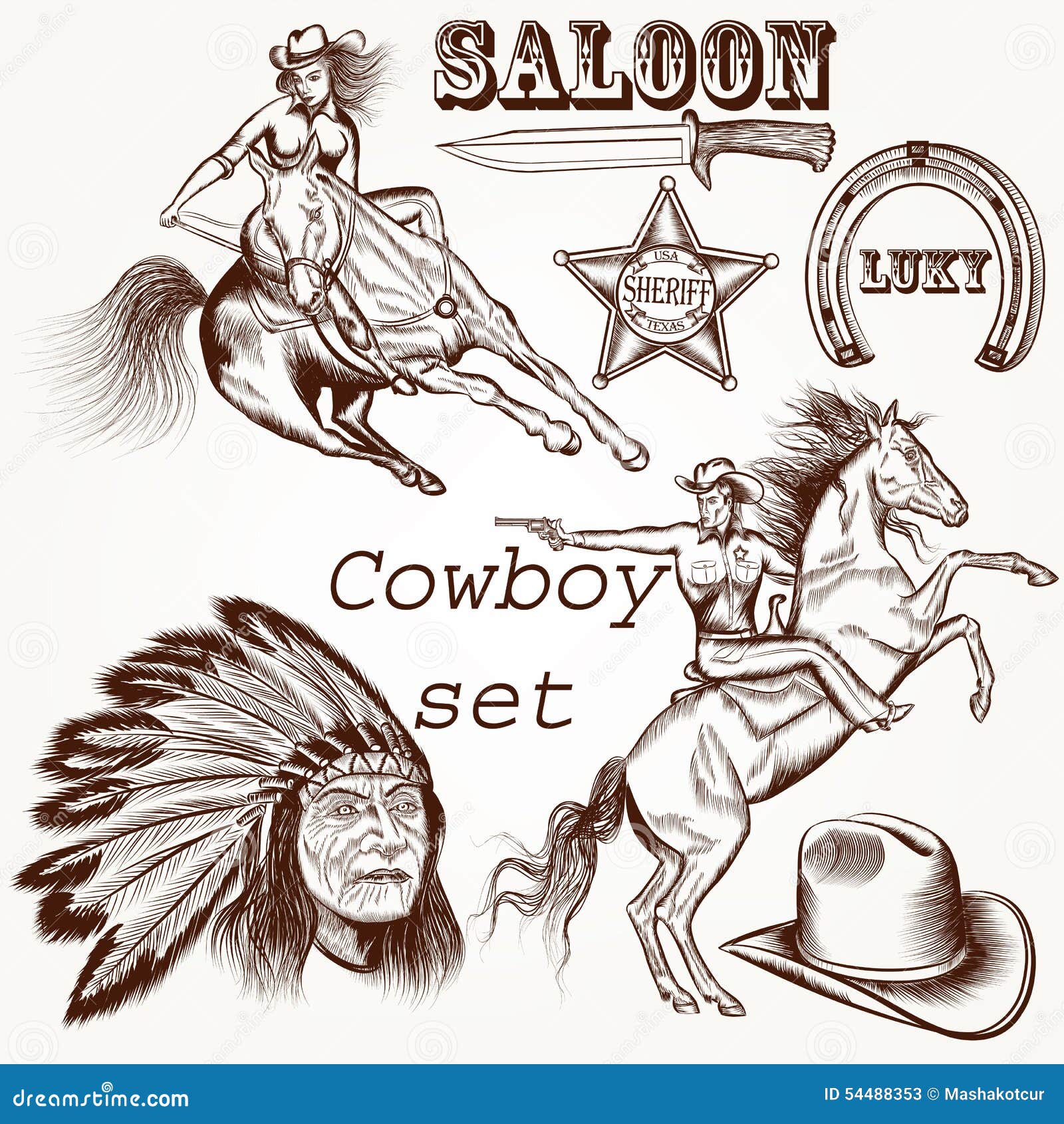 Cowboy Hat. Vector Western Hat Illustration Isolated On White ...