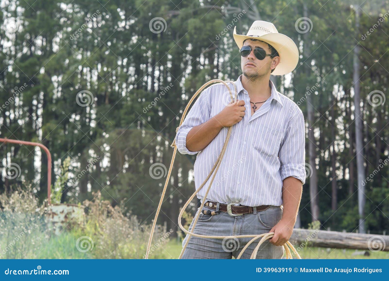 Cowboy watching stock image. Image of chin, horseback - 39963919