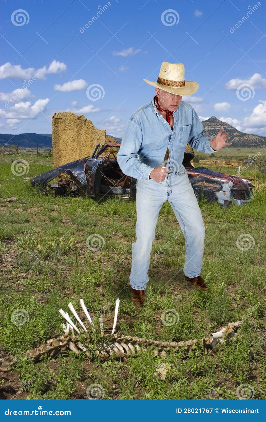 Cowboy Western, Man in West Having Knife Fight Stock Image - Image of ...
